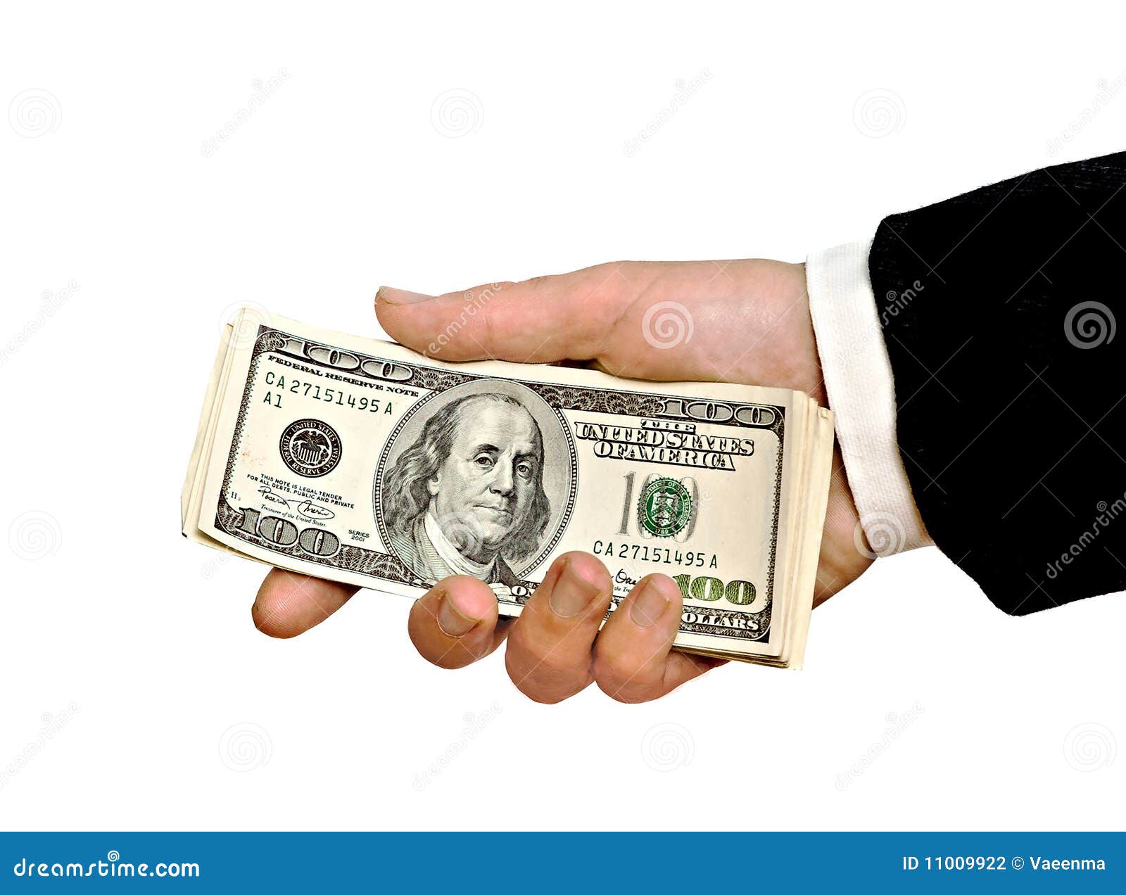 Dollars in hand stock photo. Image of bank, banknote - 11009922