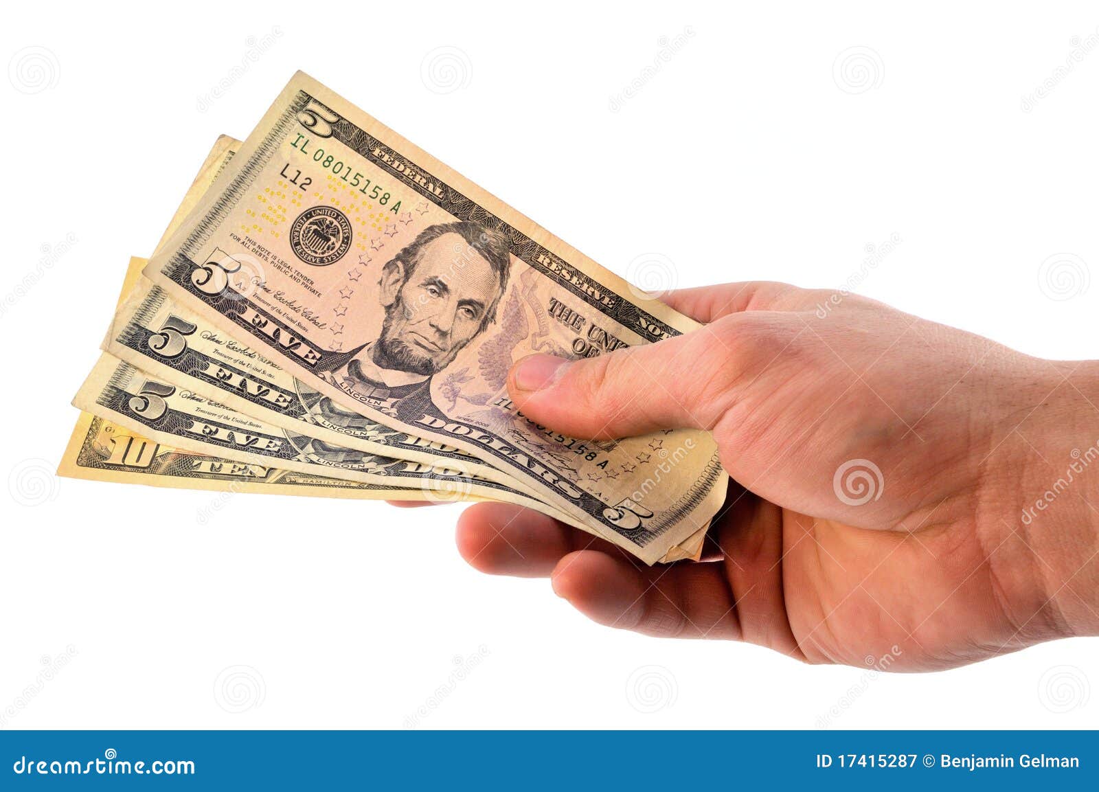 Dollars in hand stock image. Image of currency, wealth - 17415287