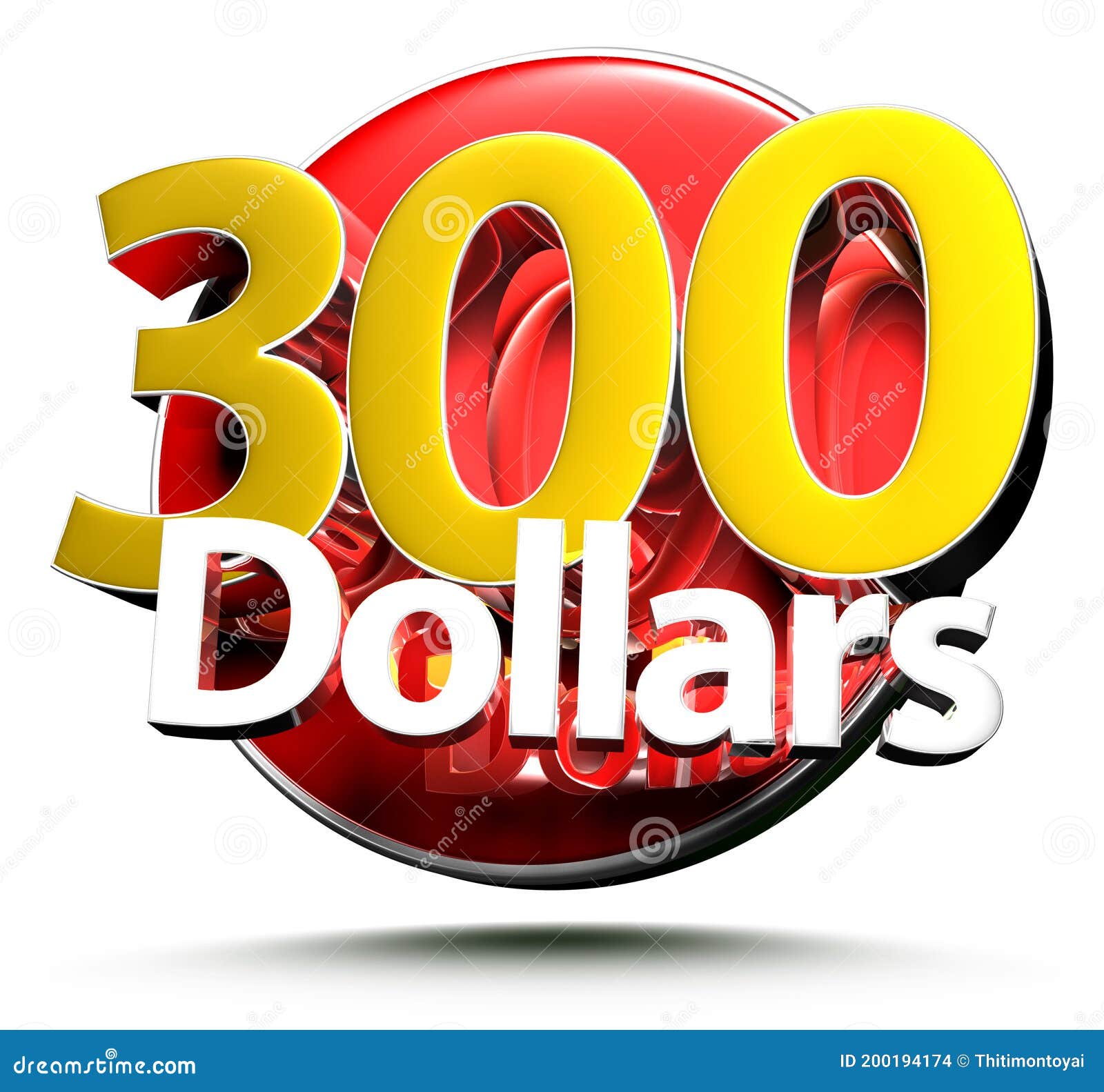 300 dollars. stock illustration. Illustration of number - 200194174