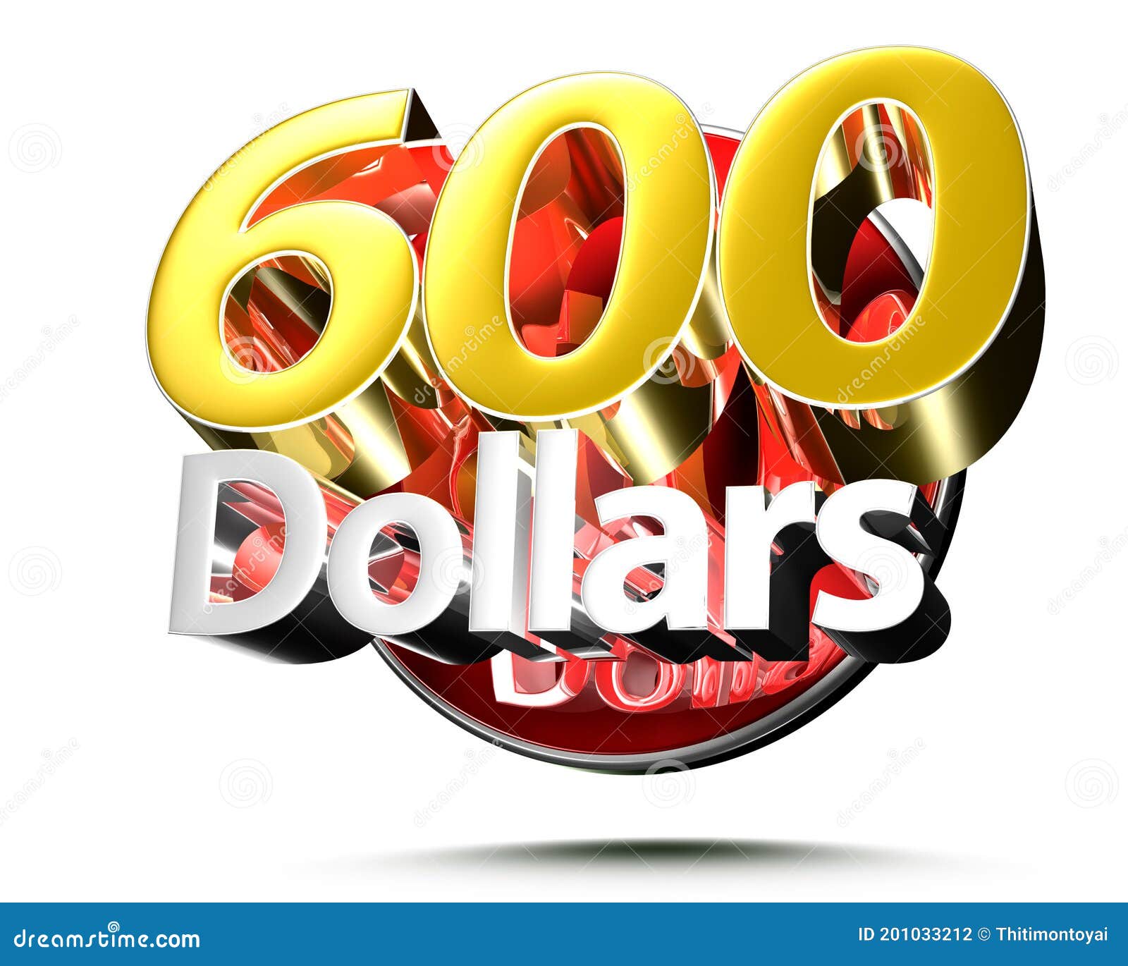600 dollars. stock illustration. Illustration of greed - 201033212
