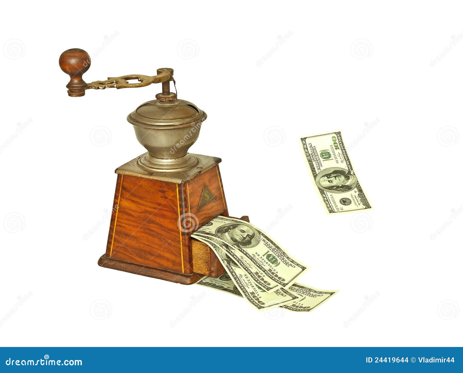 Dollars Magic Mill with Bank Notes-isolated Stock Photo - Image of ...
