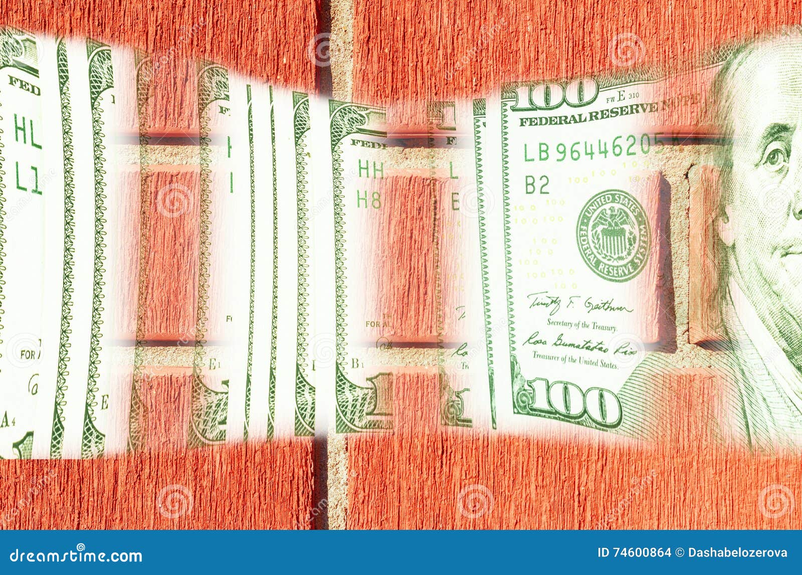 Dollars on Masonry Brick Wall Stock Photo - Image of dollar ...