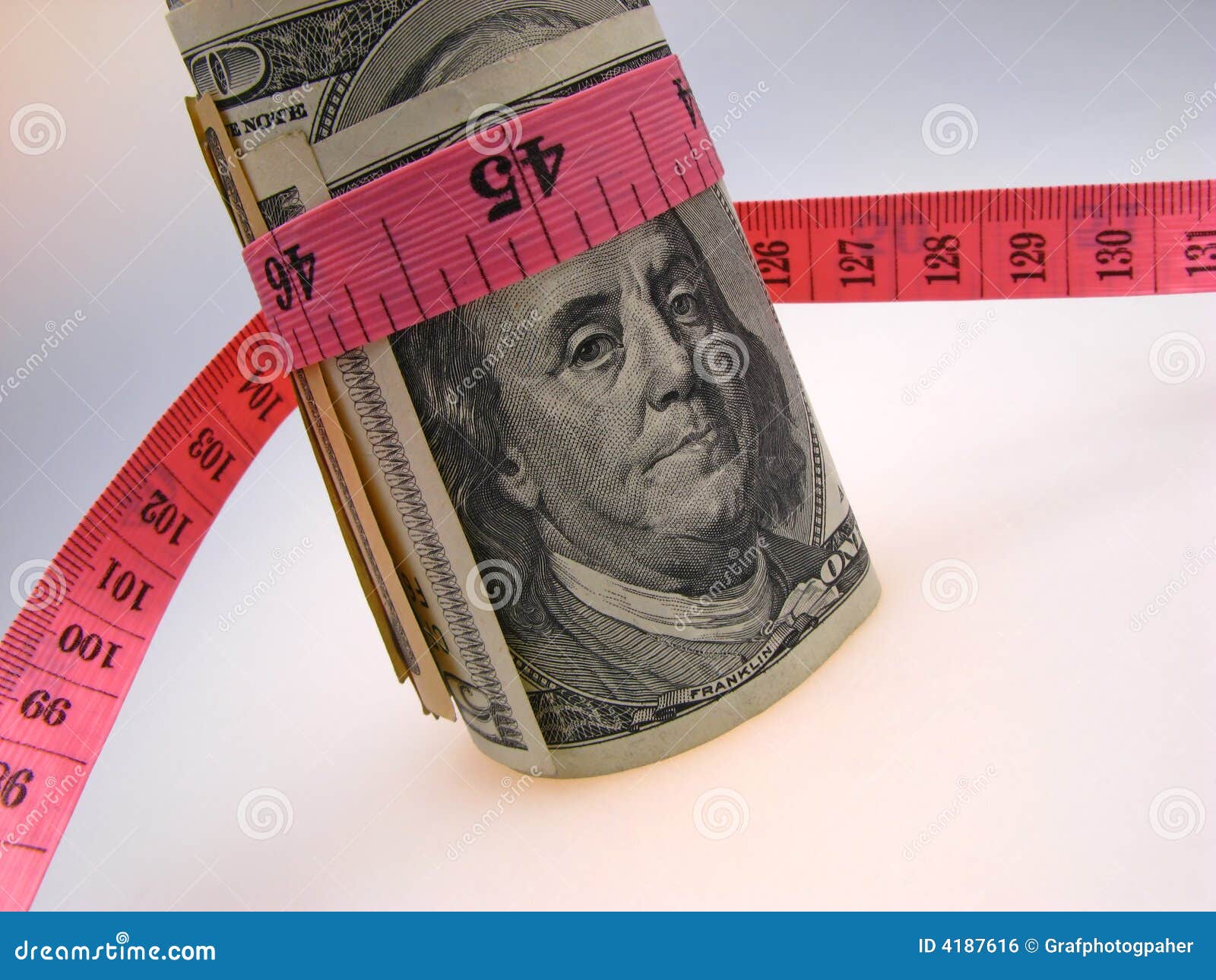 Dollars and measure ruler stock photo. Image of interest - 4187616
