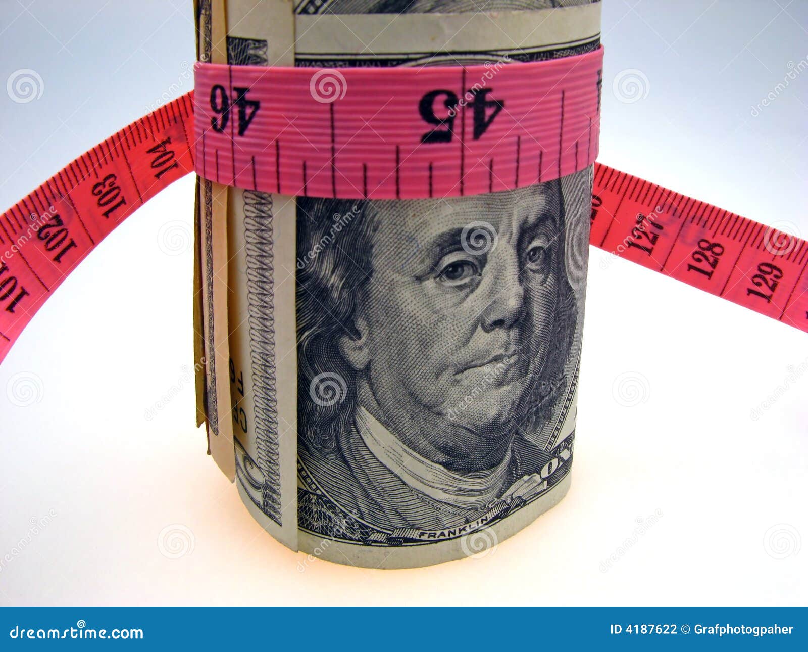 Dollars and measure ruler stock photo. Image of buck, banknote - 4187622
