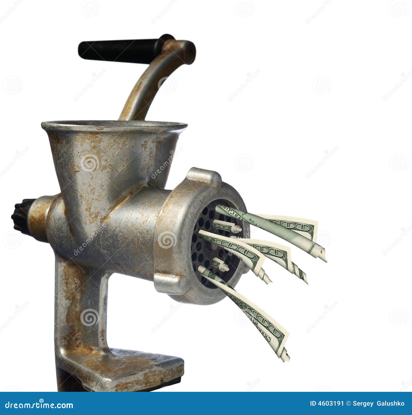 Dollars and meat grinder stock image. Image of investment - 4603191