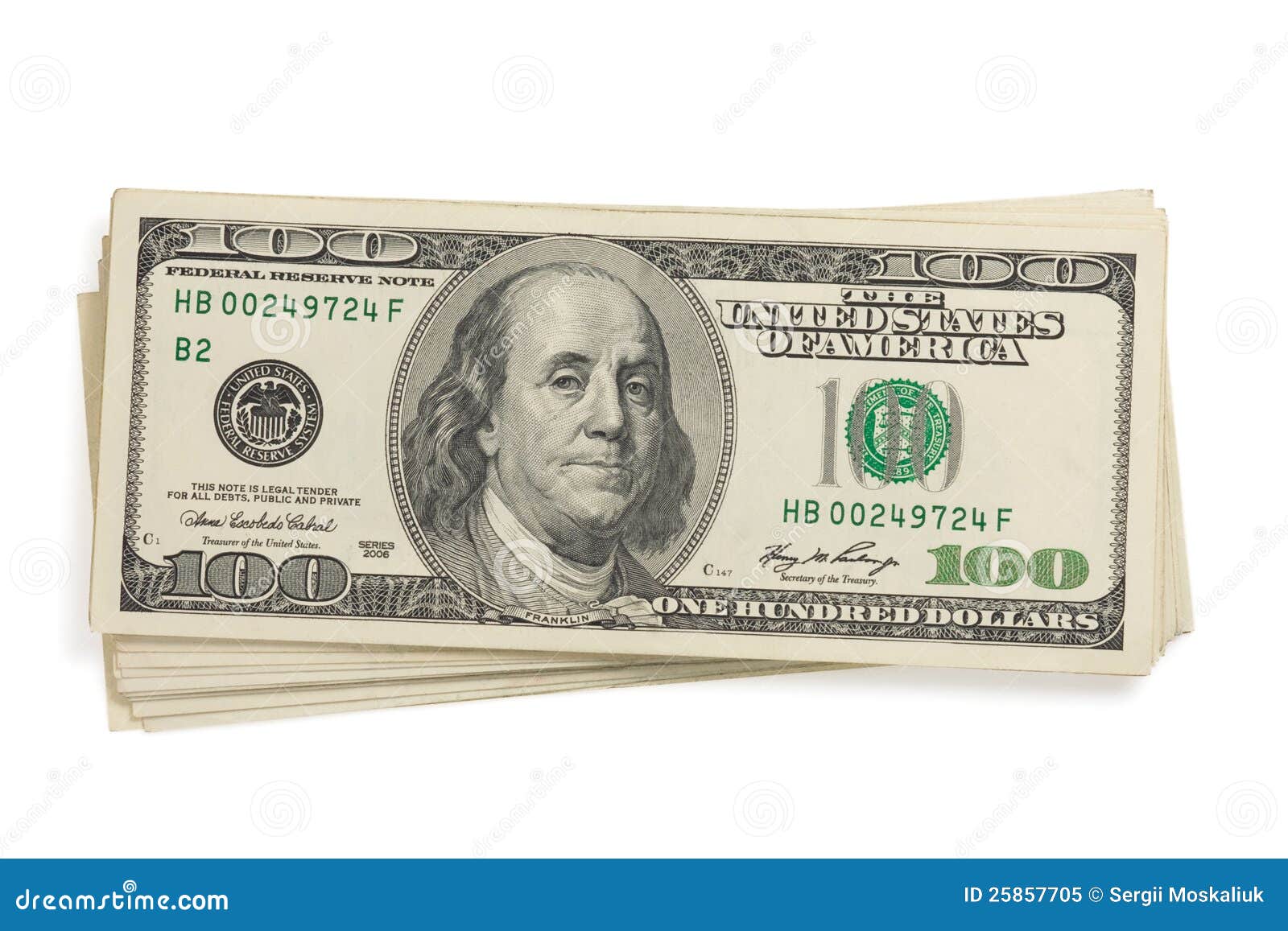 Dollars Money Banknotes Isolated on White Stock Image - Image of copy ...