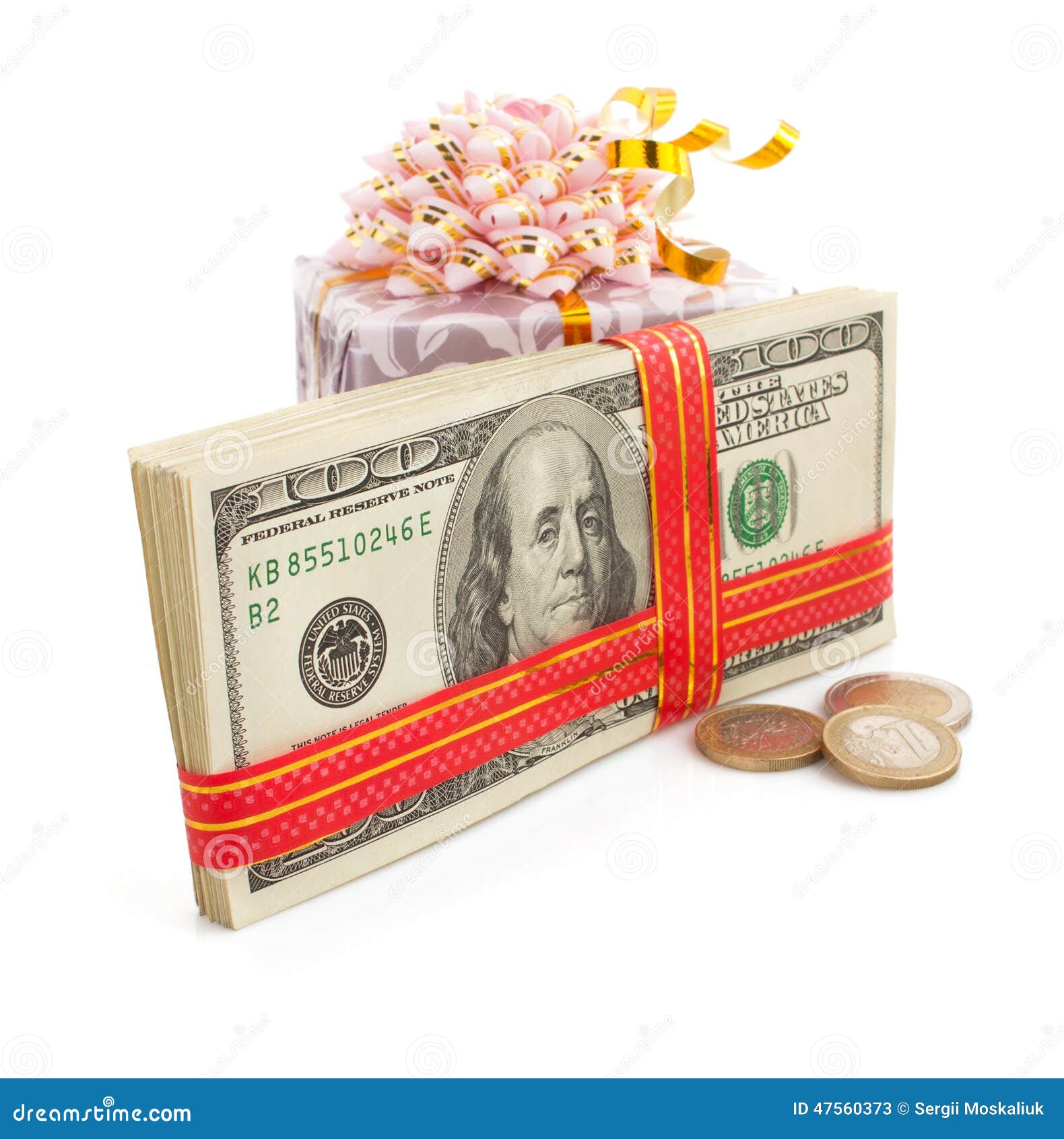 Dollars Money Banknotes on White Stock Image - Image of finance ...