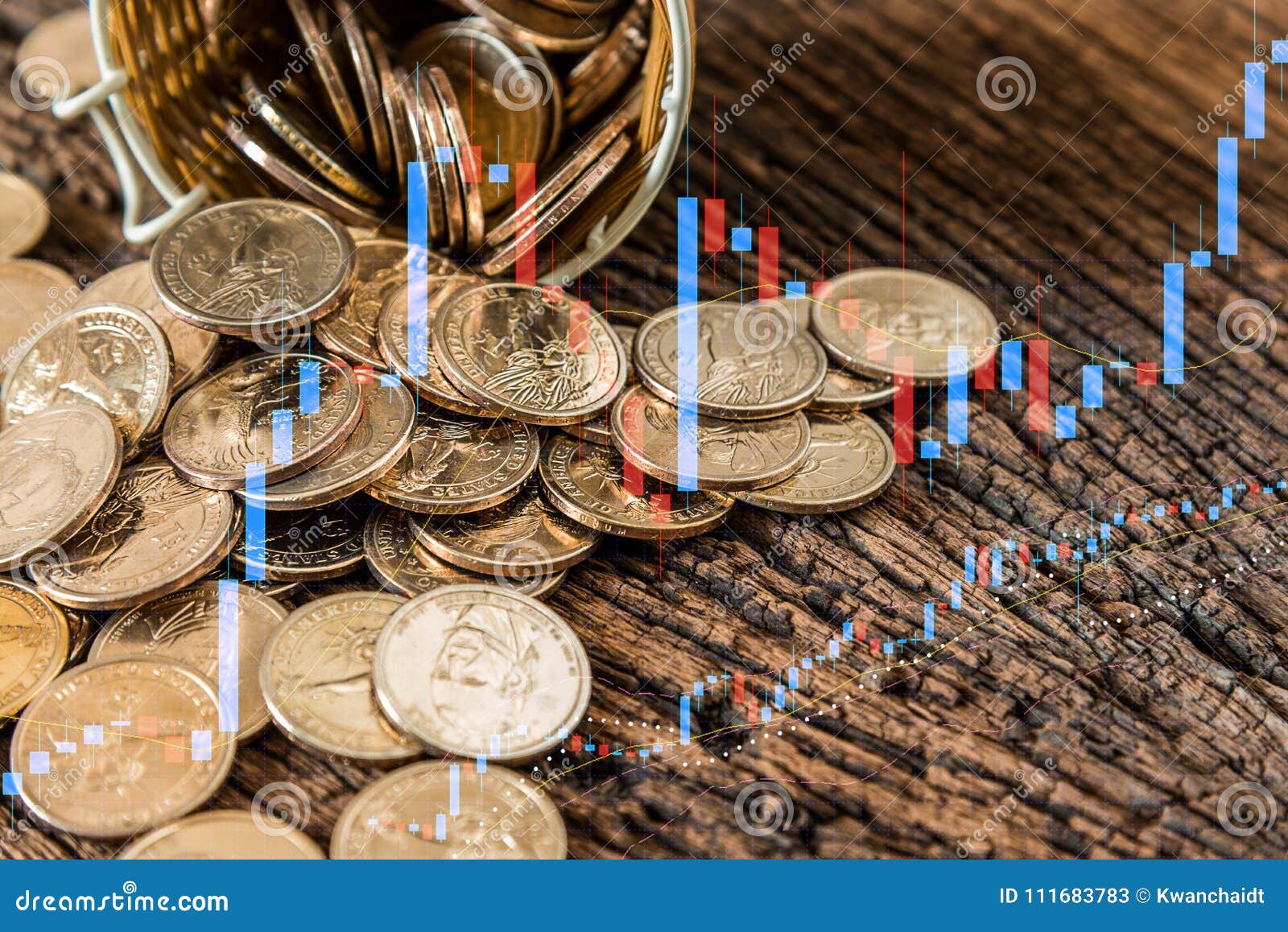 Dollars Money Coin Splash Out of the Basket Stock Image - Image of ...