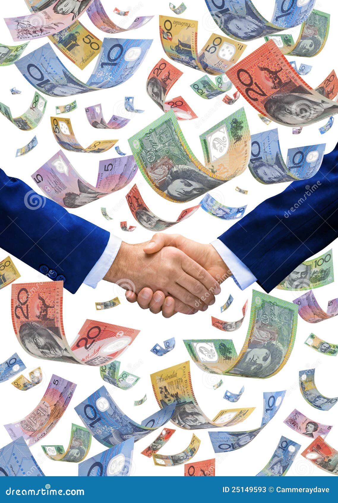 Dollars Money Hand Handshake Superanuation Stock Image - Image of ...