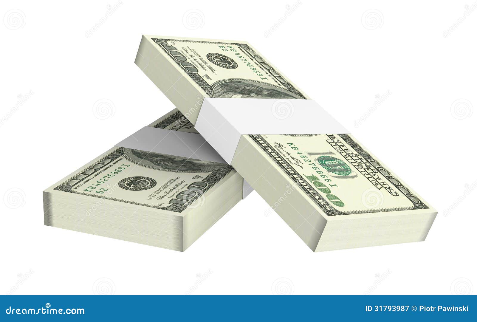 Dollars Money Isolated on White Background. Stock Illustration ...