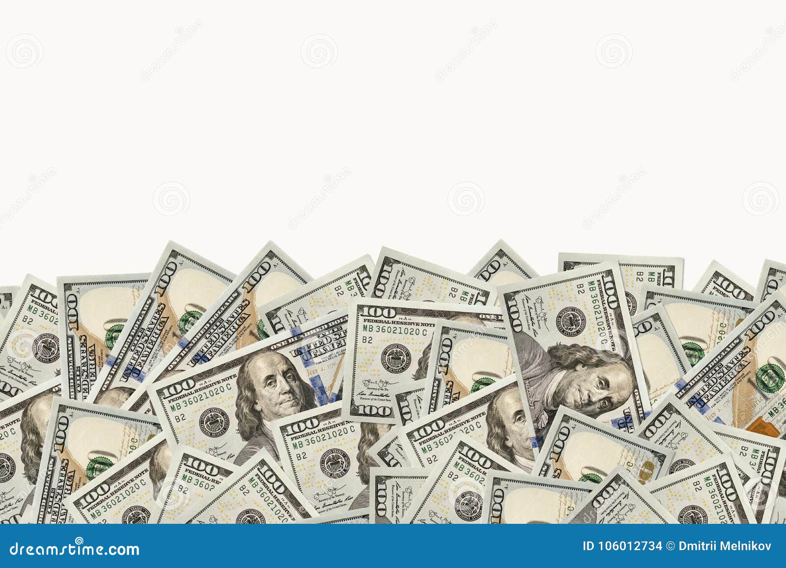 Frame of 100 Dollars Banknotes Stock Photo - Image of making, group ...