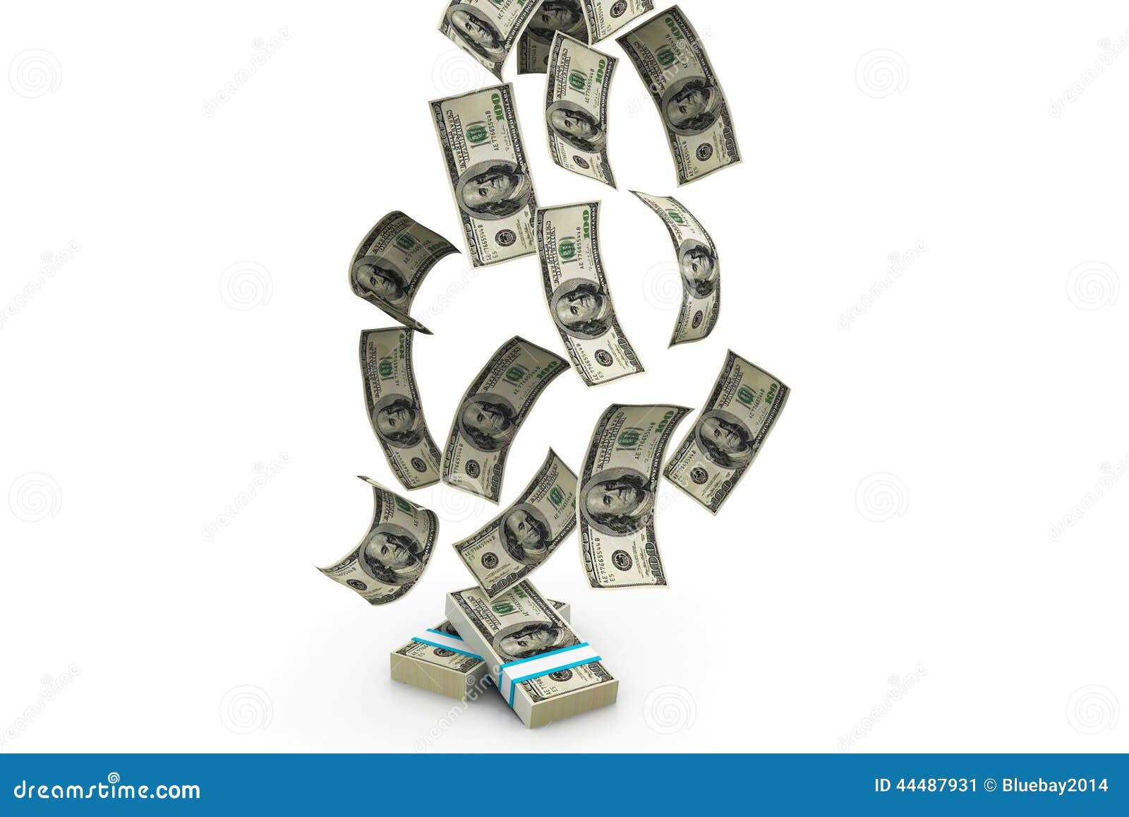 Dollars rain stock illustration. Illustration of isolated - 44487931