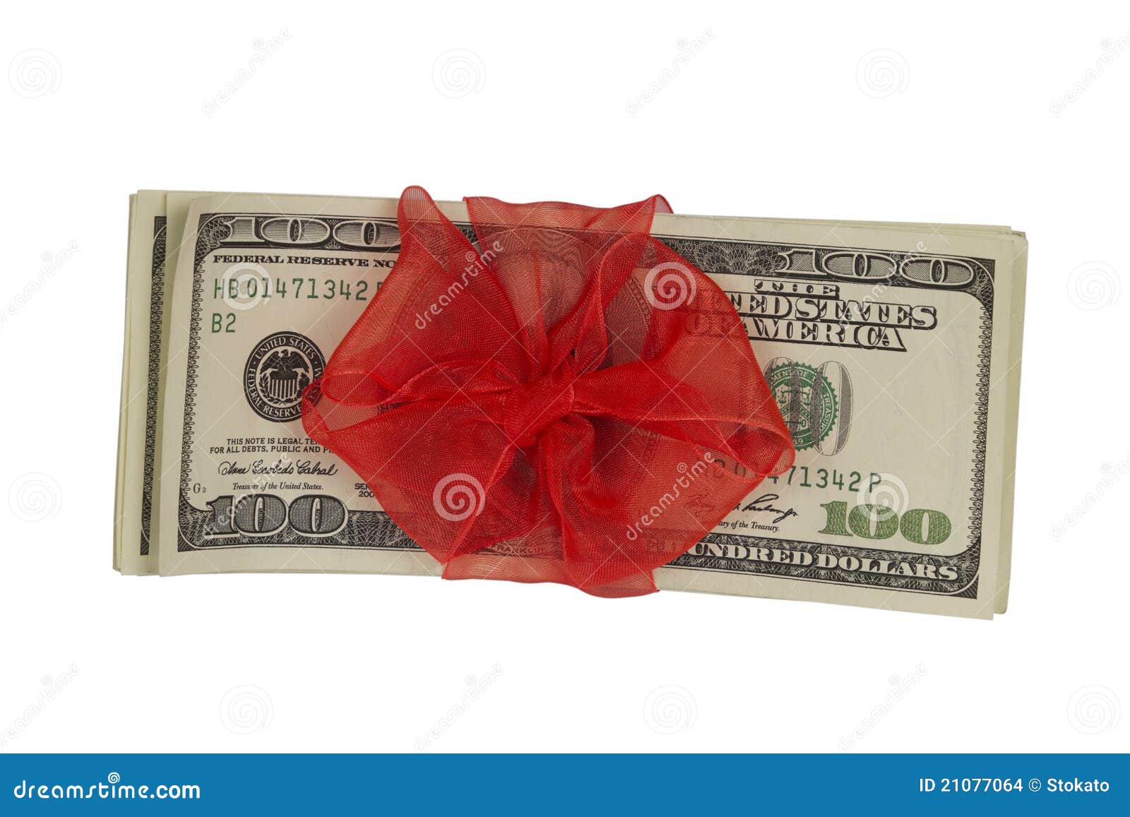 Dollars with Ribbon, Top View Stock Photo - Image of dollar, decoration ...