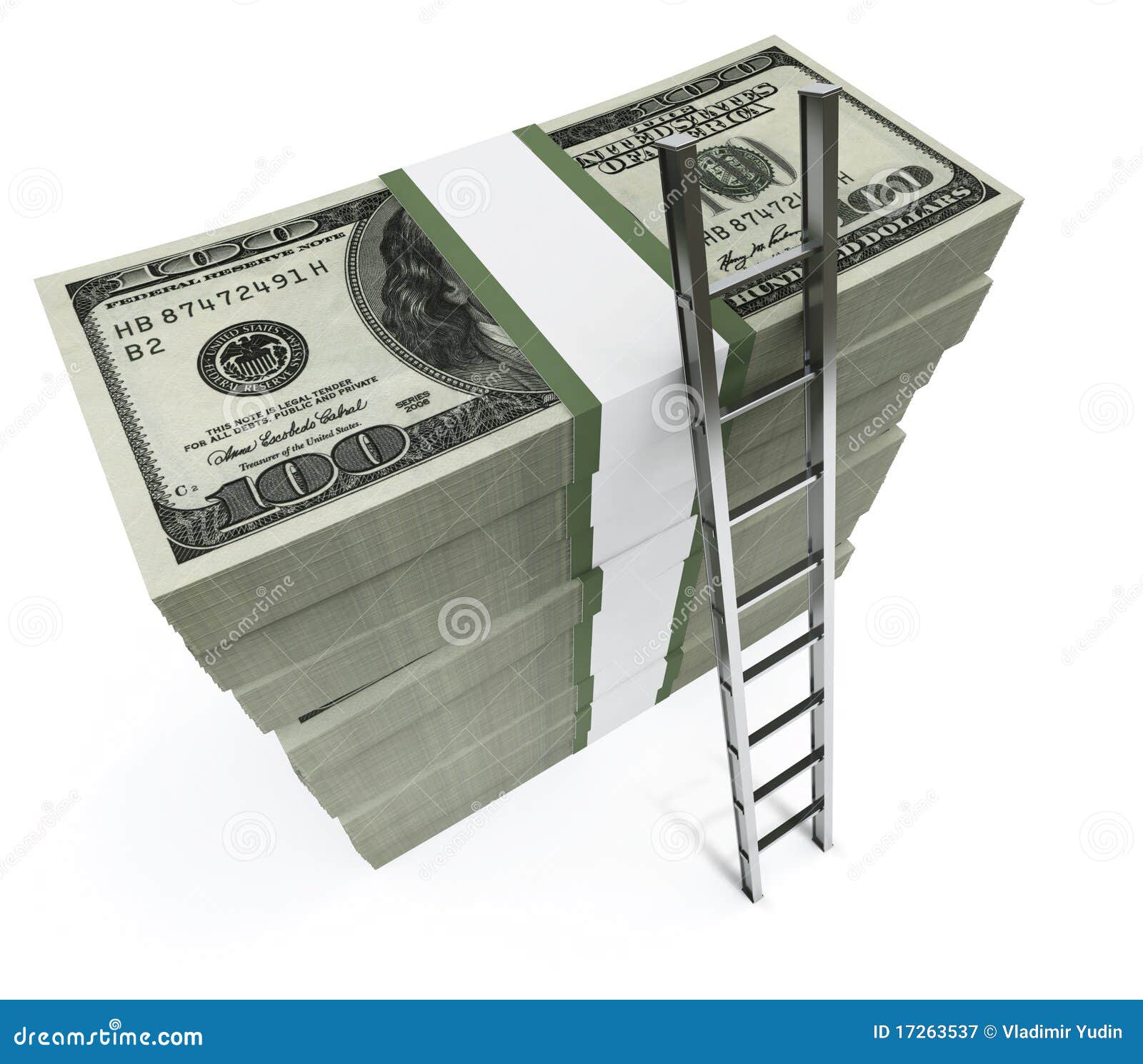 Dollars with short ladder stock illustration. Illustration of economic ...