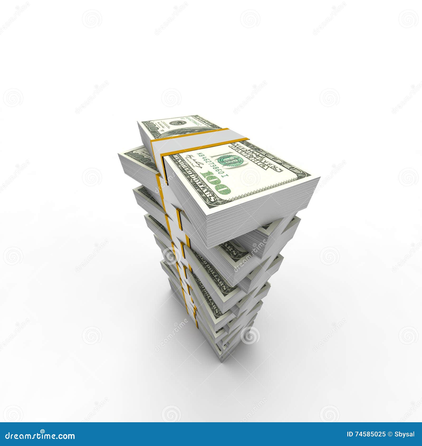 Dollars Stack stock illustration. Illustration of number - 74585025