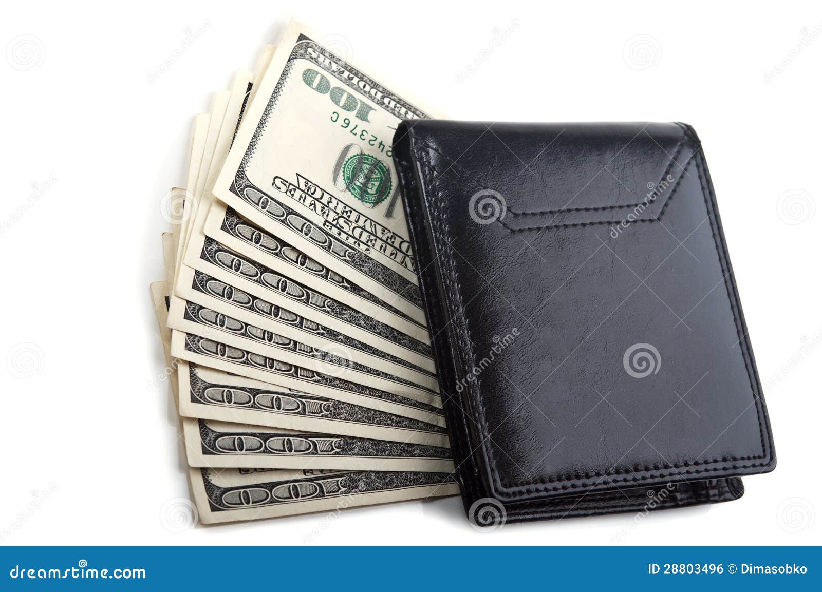 Dollars stack in wallet stock photo. Image of bills, currency - 28803496