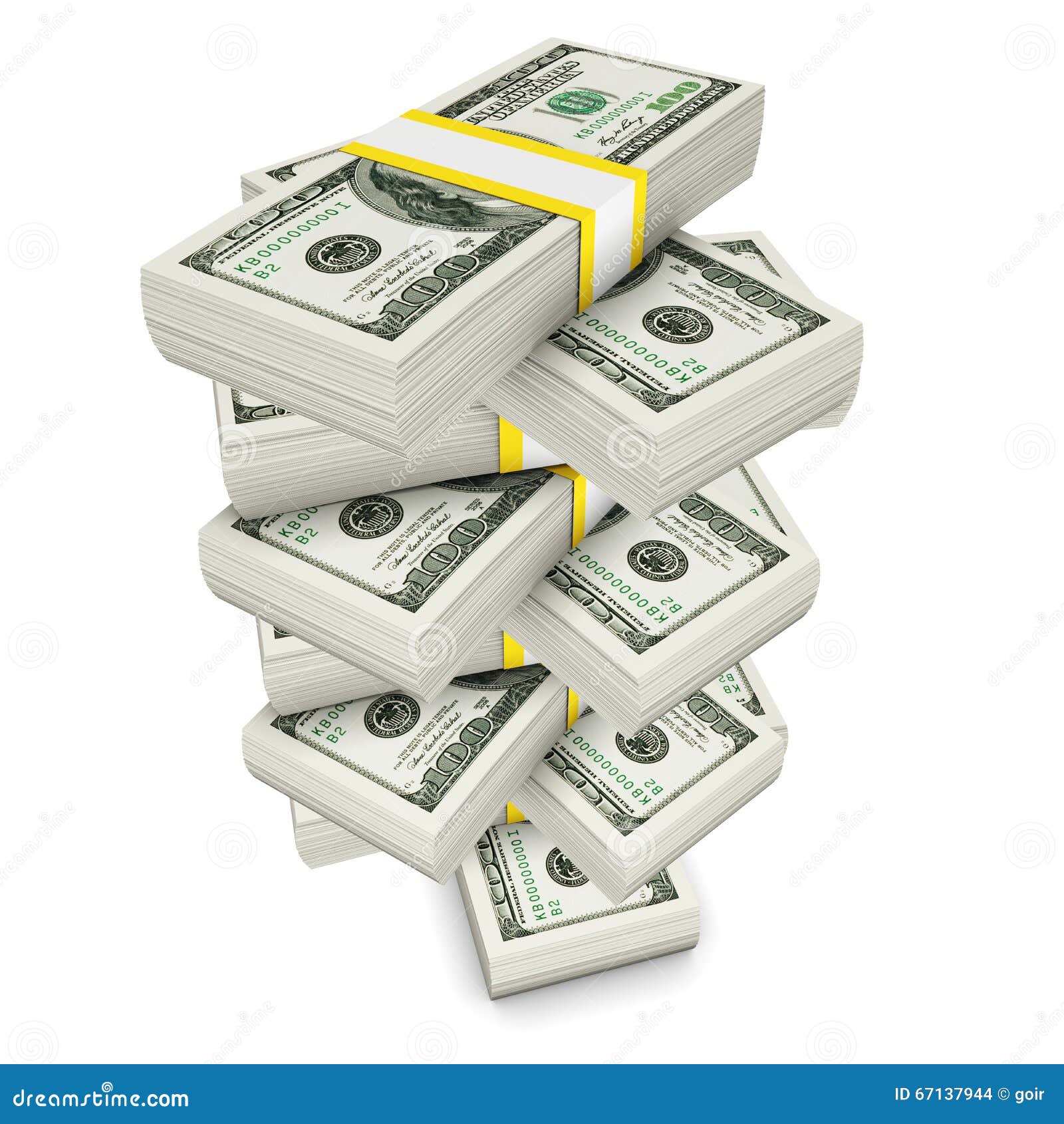 Dollars stack stock illustration. Illustration of number - 67137944