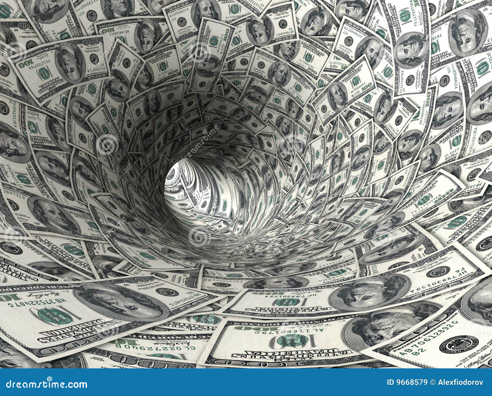 Dollars swirl. stock illustration. Illustration of dollar - 9668579