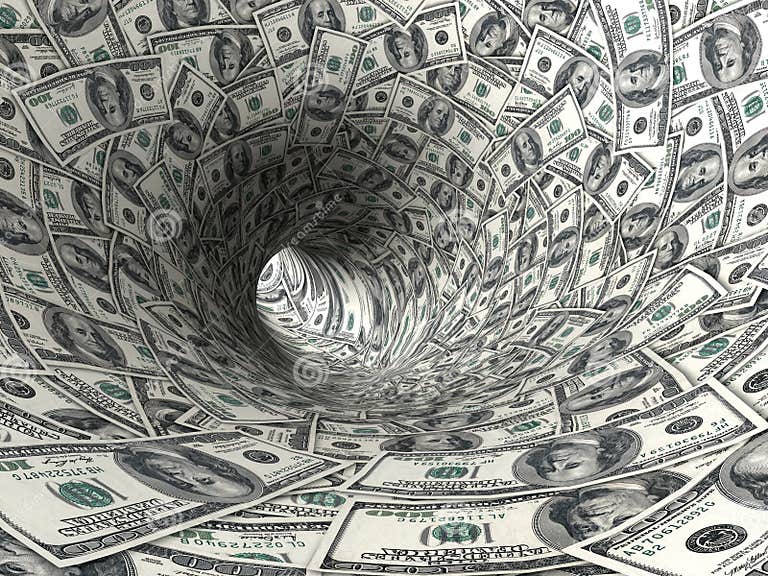 Dollars swirl. stock illustration. Illustration of dollar - 9668579