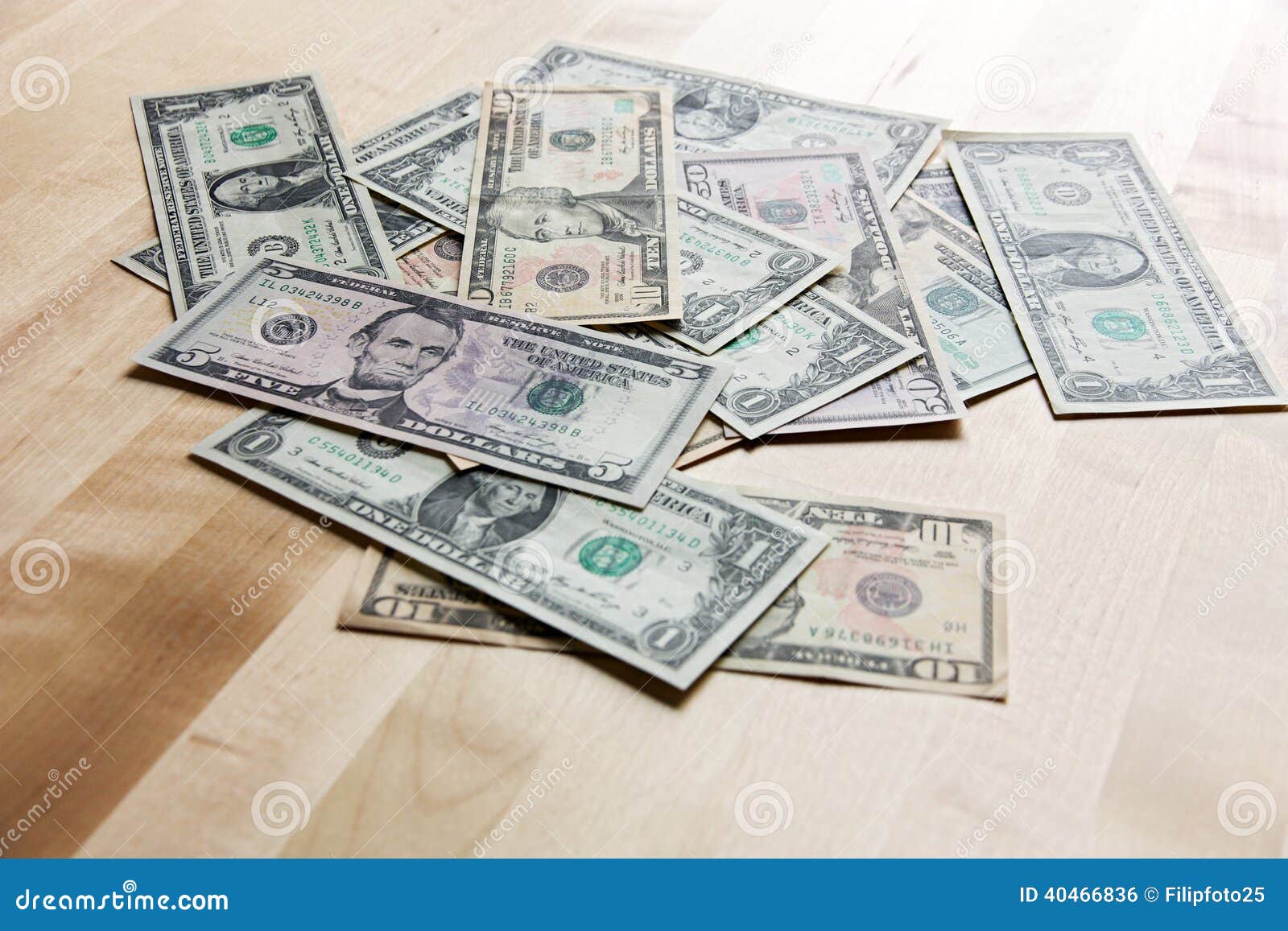 Dollars on the table stock photo. Image of earnings, commercial - 40466836