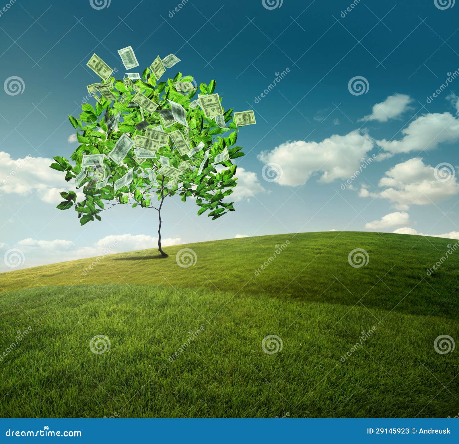 Dollars tree stock illustration. Illustration of bill - 29145923