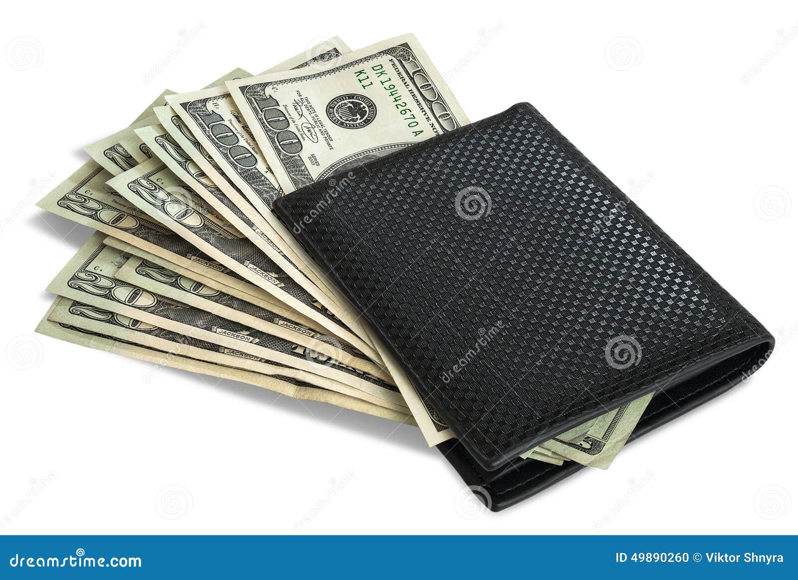 Dollars in wallet stock photo. Image of credit, american - 49890260