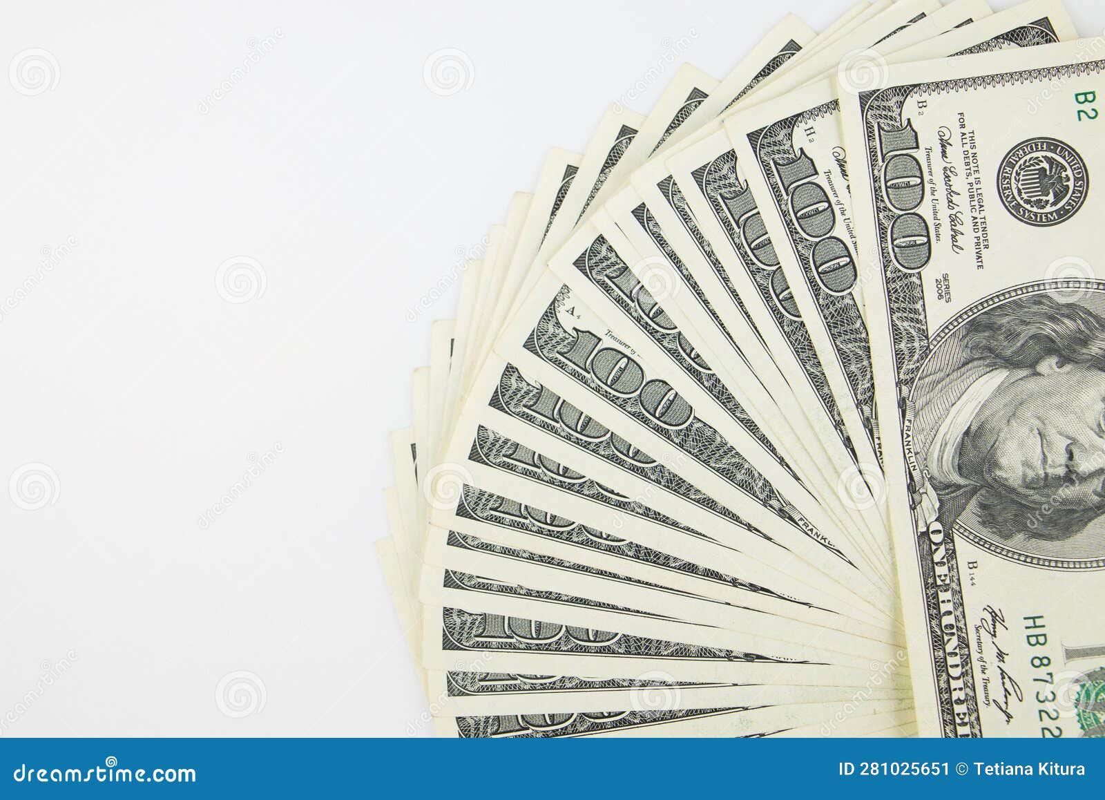 Dollars on a White Background Stock Image - Image of note, bank: 281025651