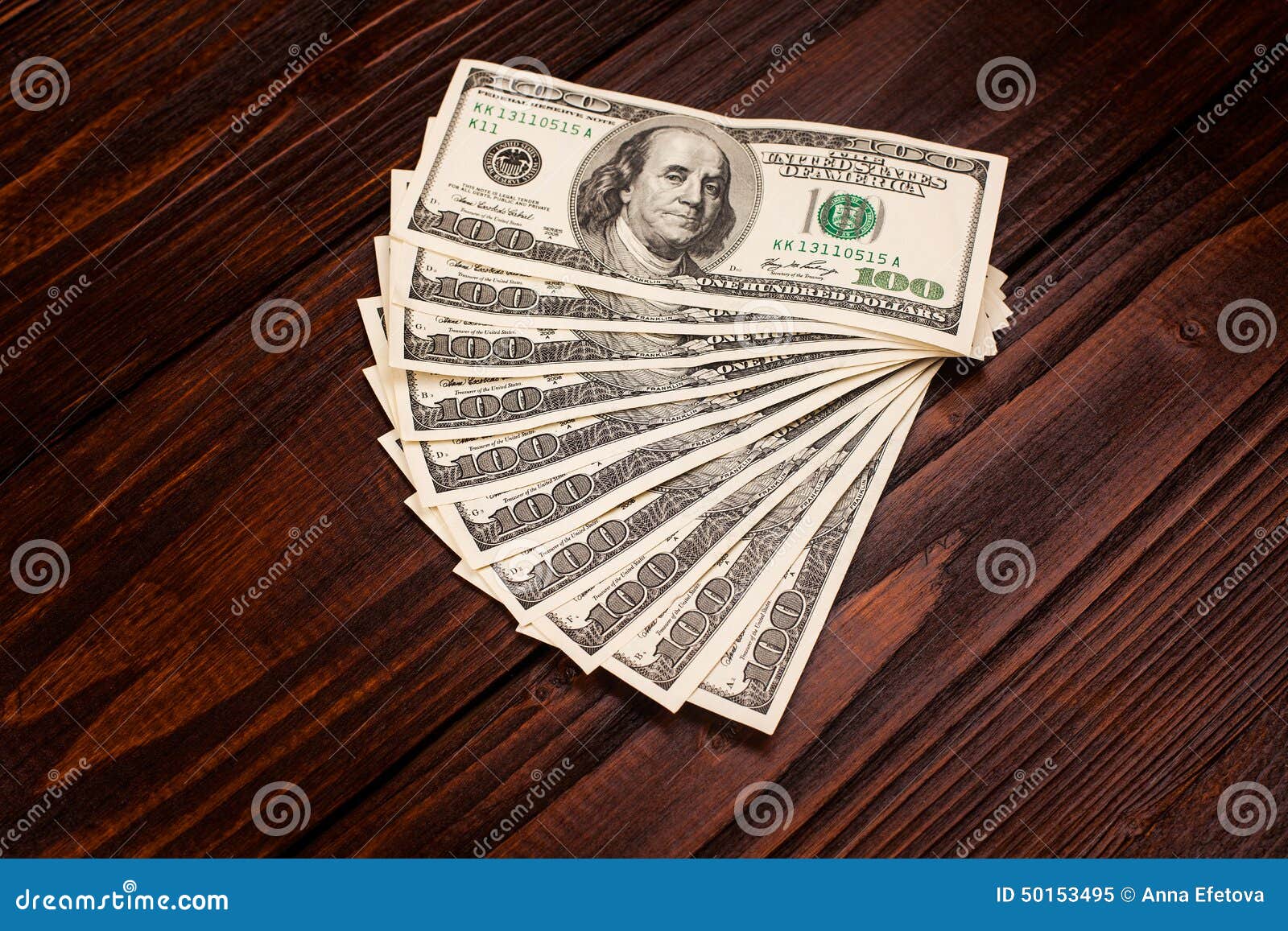 Dollars on wooden table stock image. Image of america - 50153495