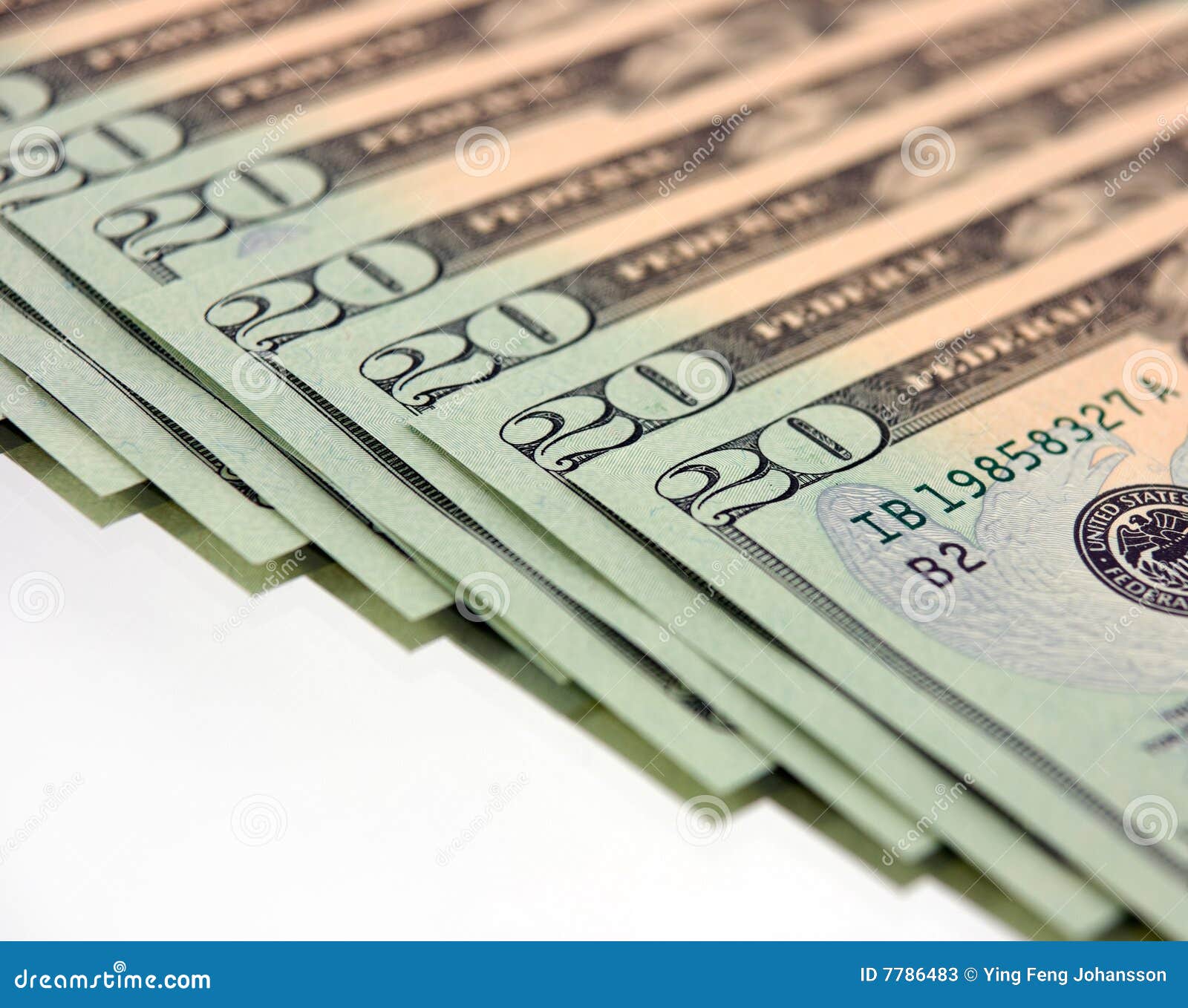 Dollarscheine stockbild. Bild von reihe, schuld, anmerkung - 7786483