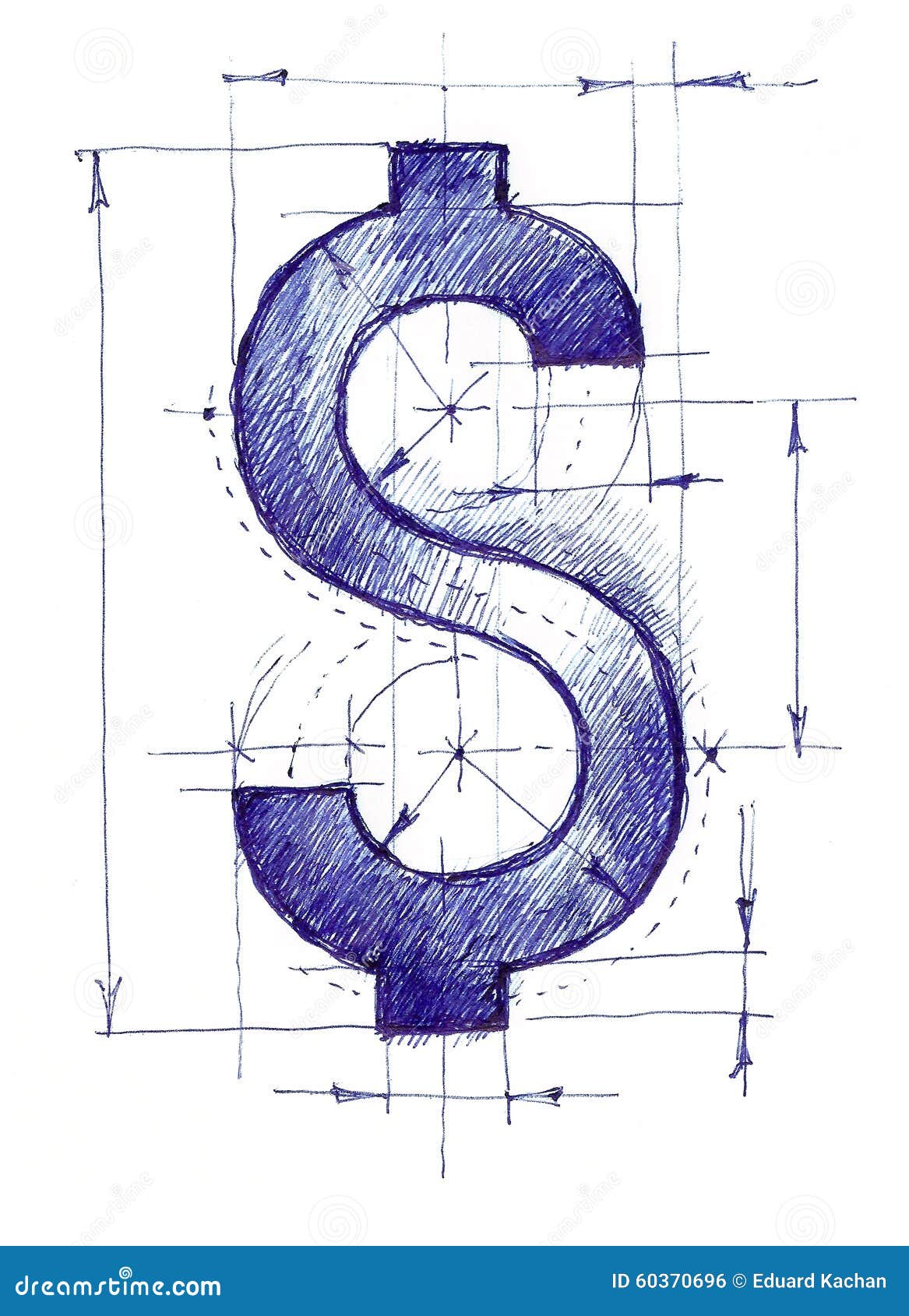Dollarsign draft stock illustration. Illustration of stroke - 60370696