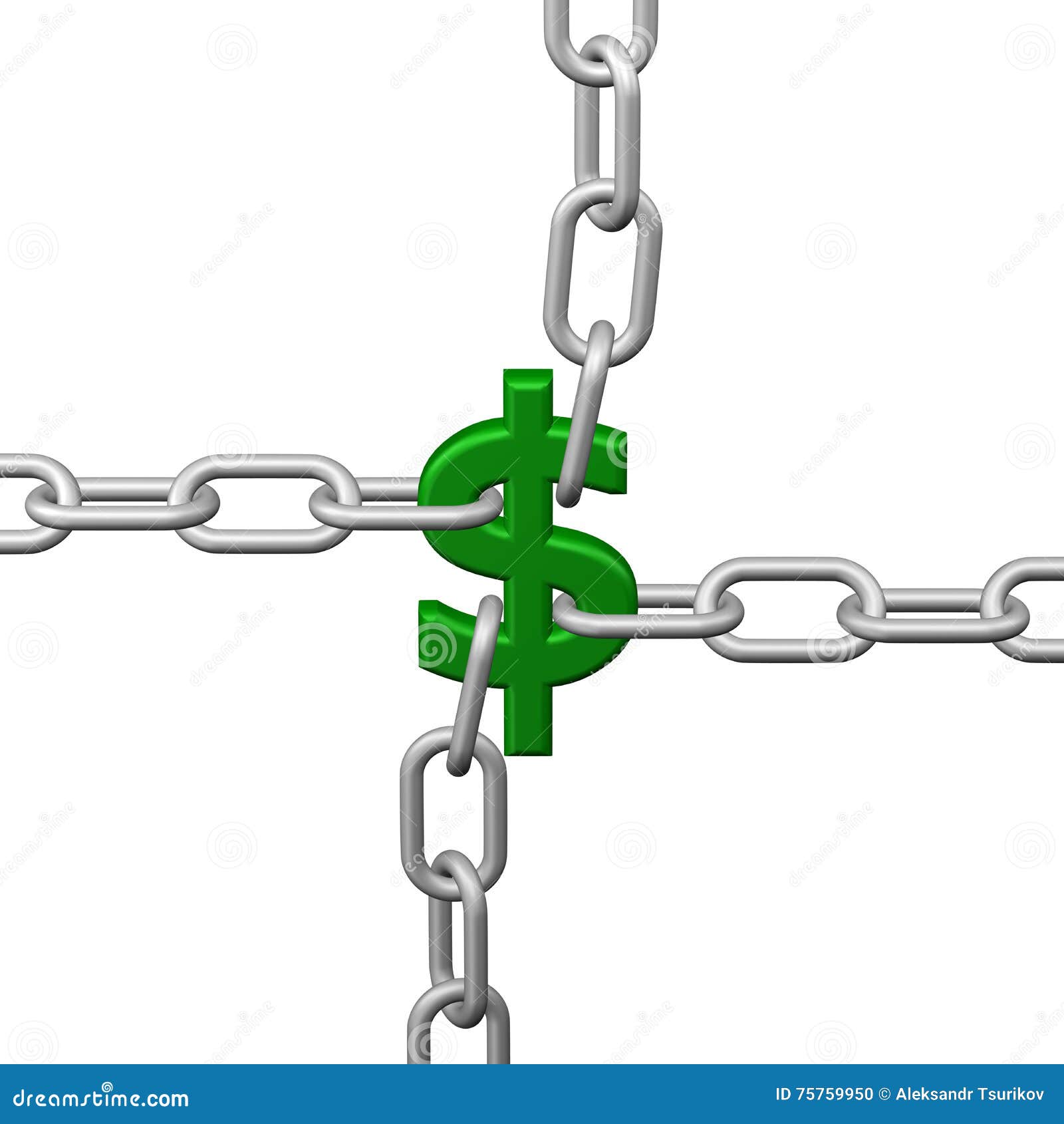 Dollarzeichen Mit Ketten Wiedergabe 3d Stock Abbildung - Illustration ...