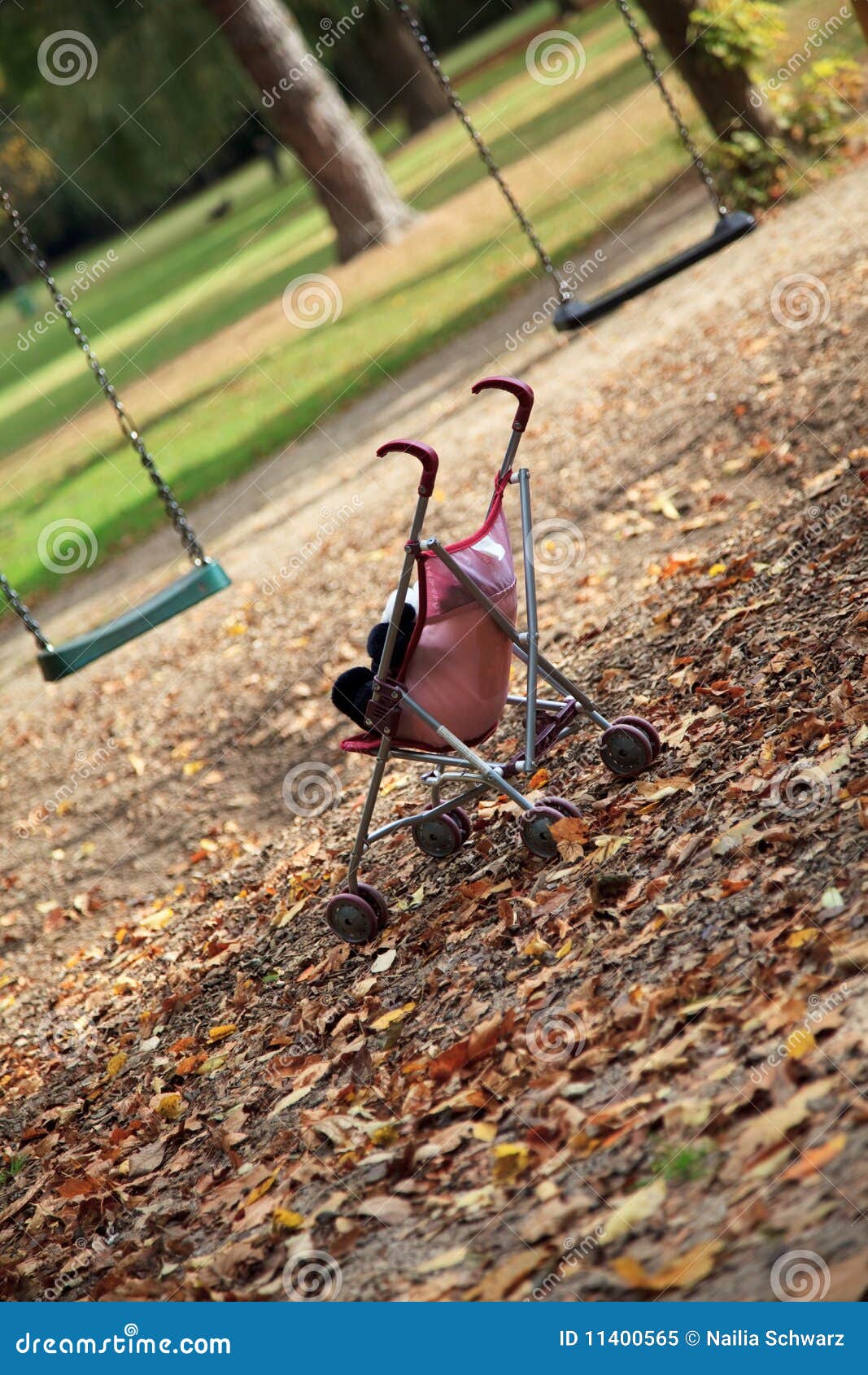 Dolls Pram on Empty Playground Stock Image - Image of deserted, pram ...