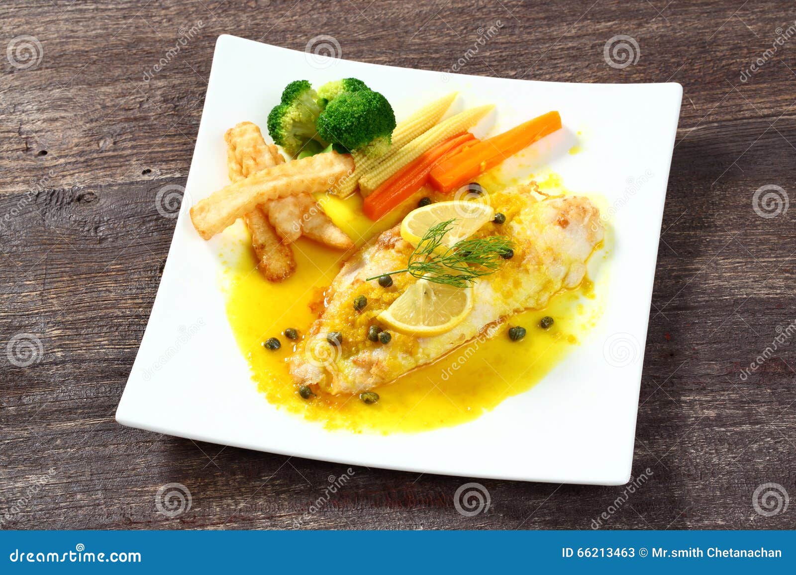 Dolly fish steak stock image. Image of herb, capers, grilled - 66213463