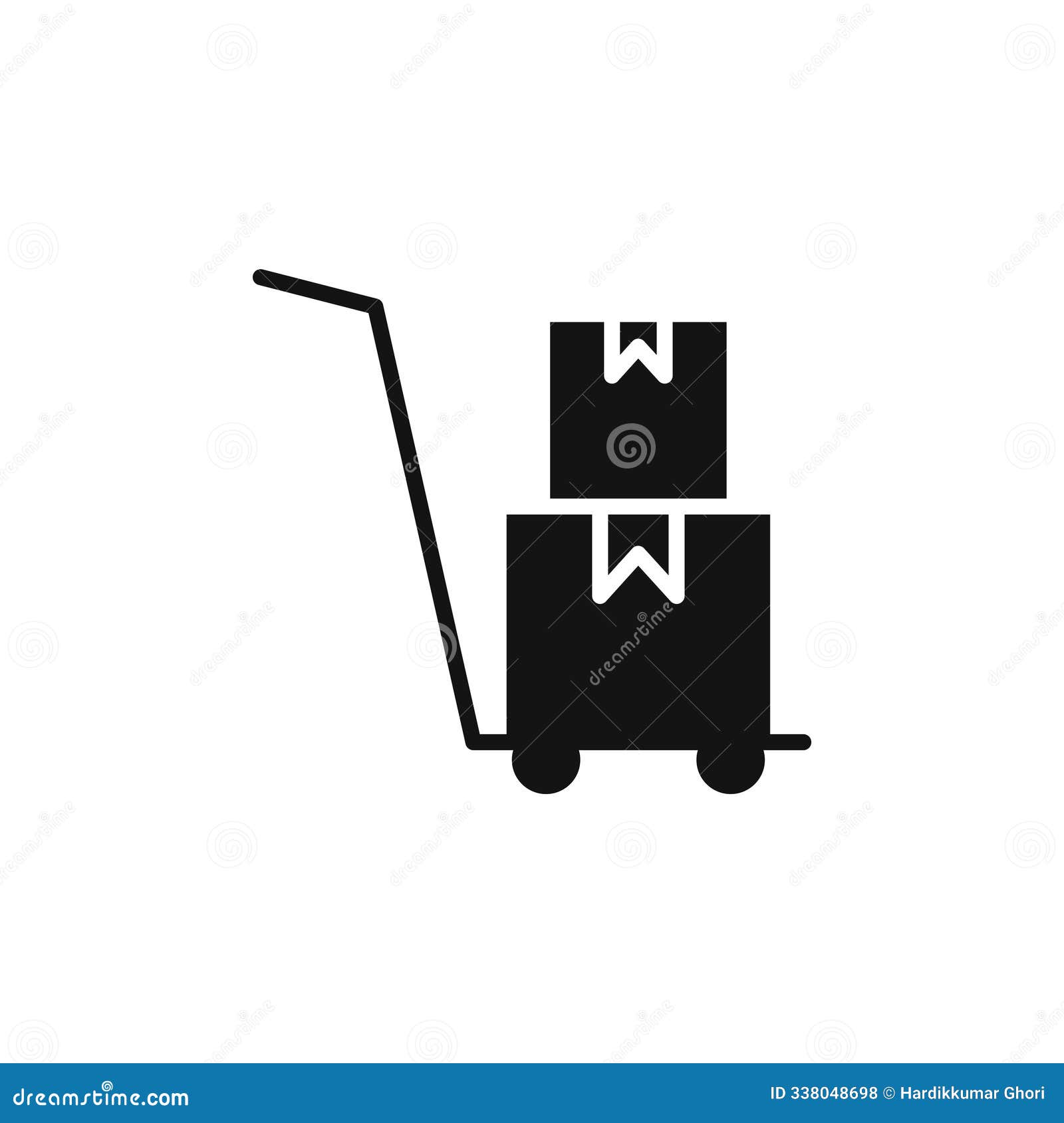 Dolly Flatbed Icon Isolated on White Background Stock Vector ...