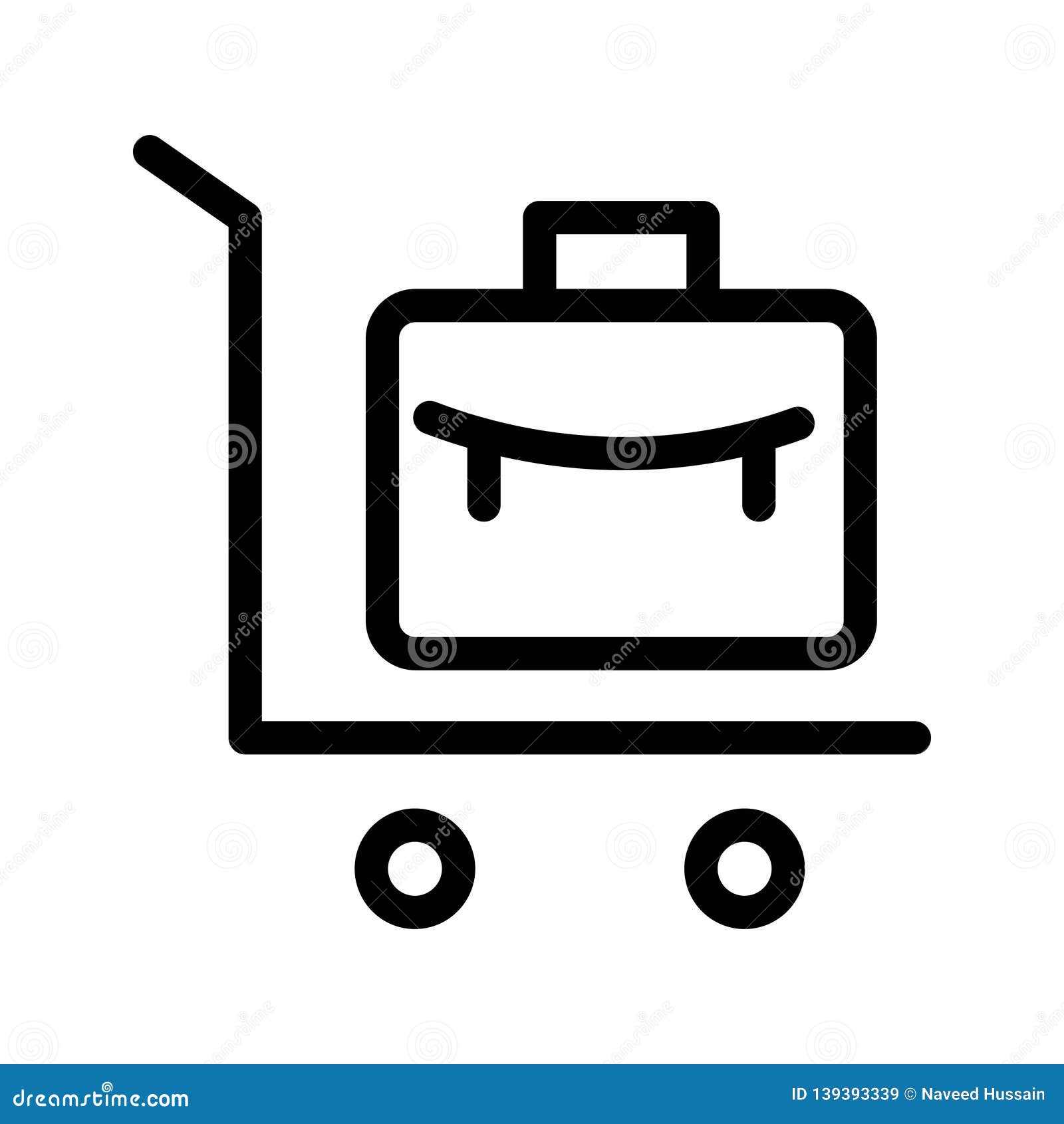 Dolly Thin Line Vector Icon Stock Illustration - Illustration of line ...