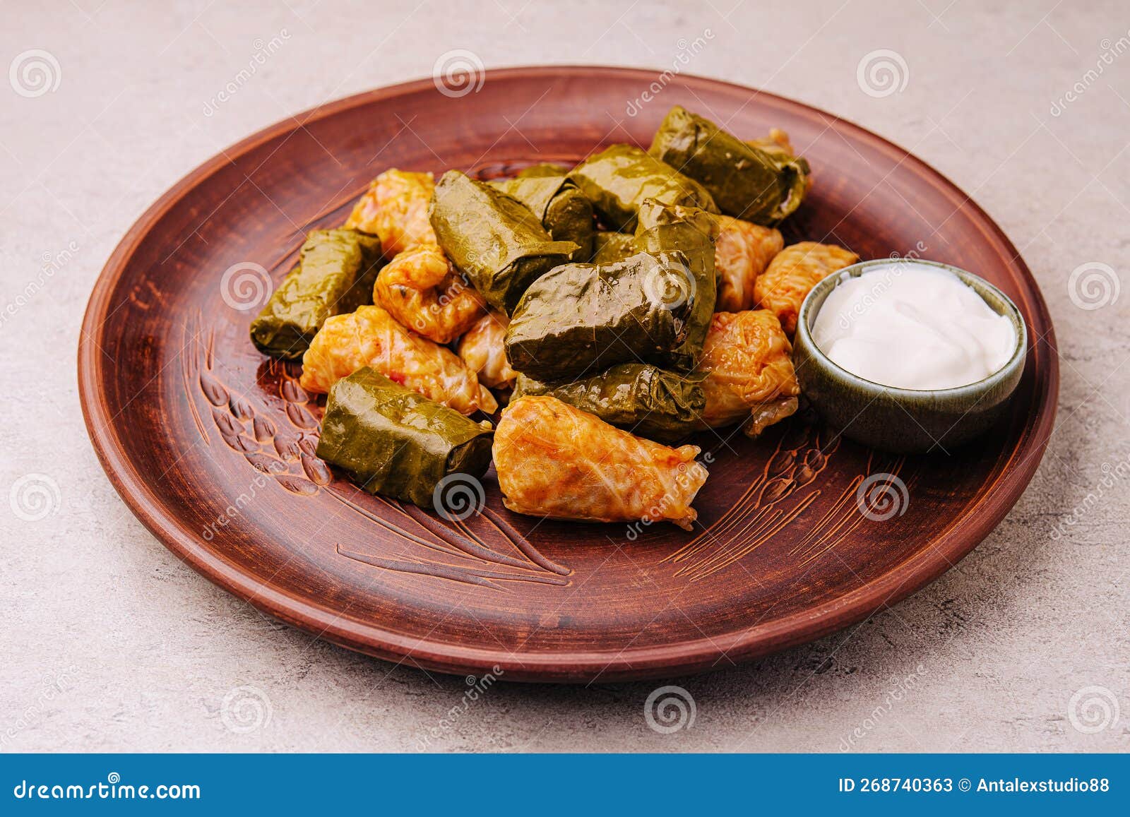 Dolma Cabbage Rolls Grape Leaves Filling Close Up Stock Image - Image ...