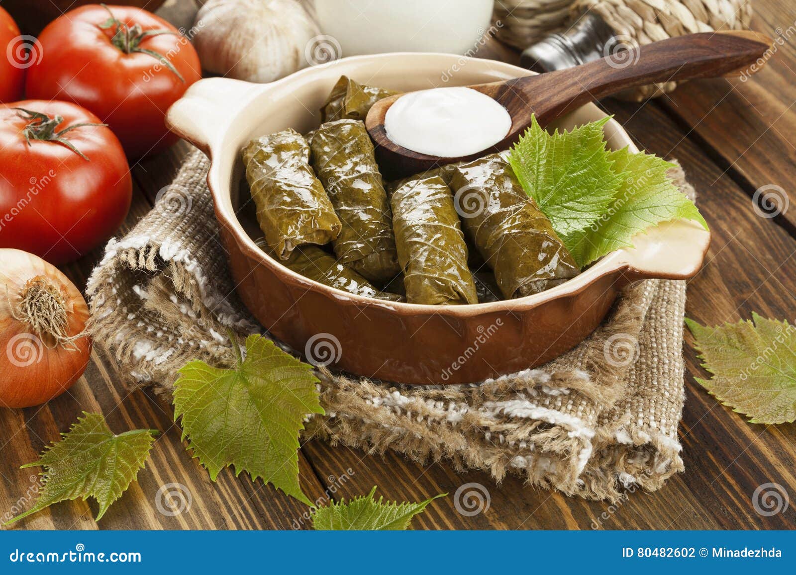 Dolma on the ceramic pot stock photo. Image of greece - 80482602