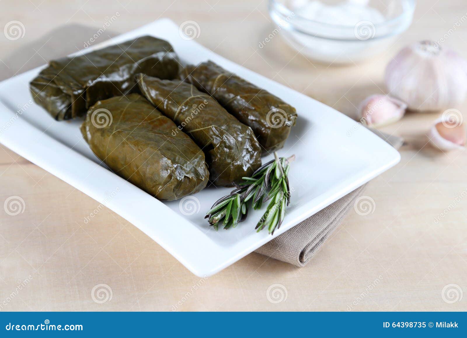 Dolma with sauce stock image. Image of traditional, herb - 64398735