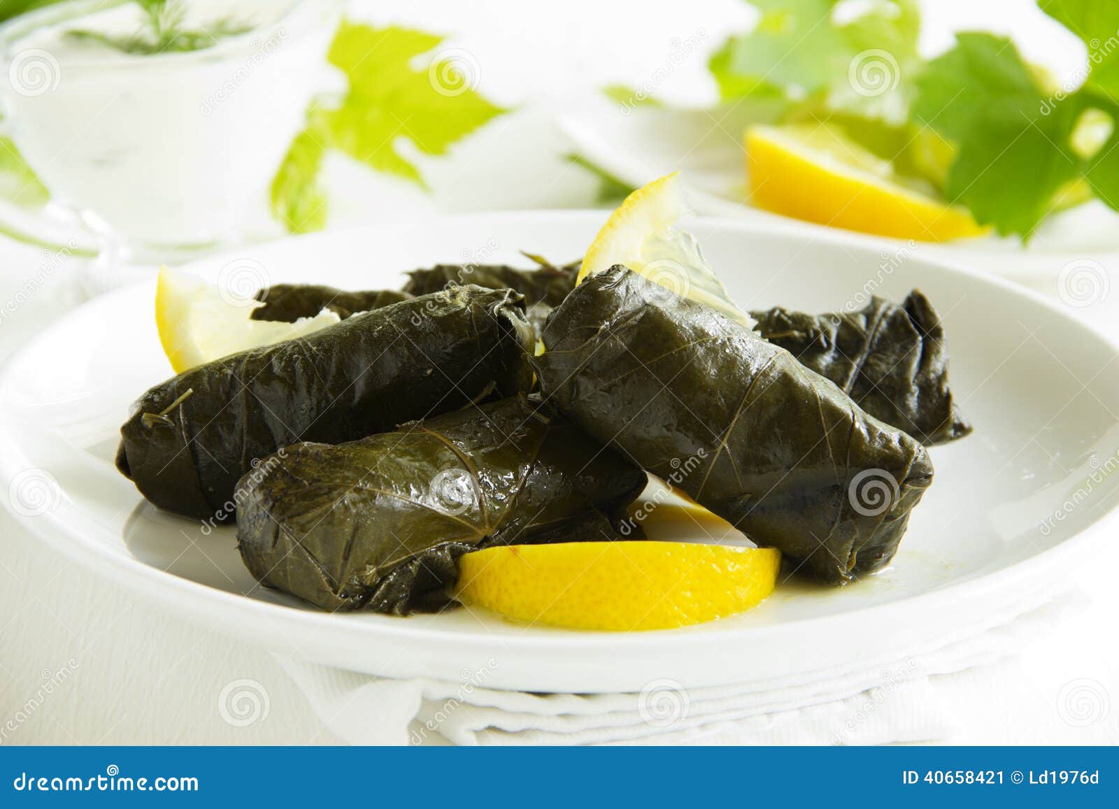 Dolma, Stuffed Grape Leaves, Stock Image - Image of dinner, lemon: 40658421