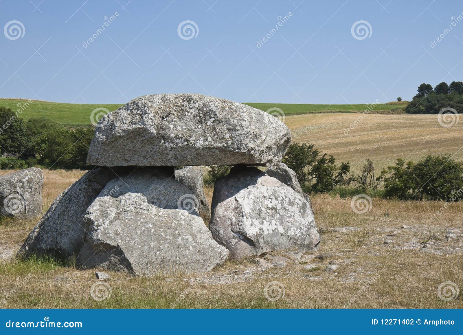 Dolmen stock photo. Image of landscape, denmark, fields - 12271402