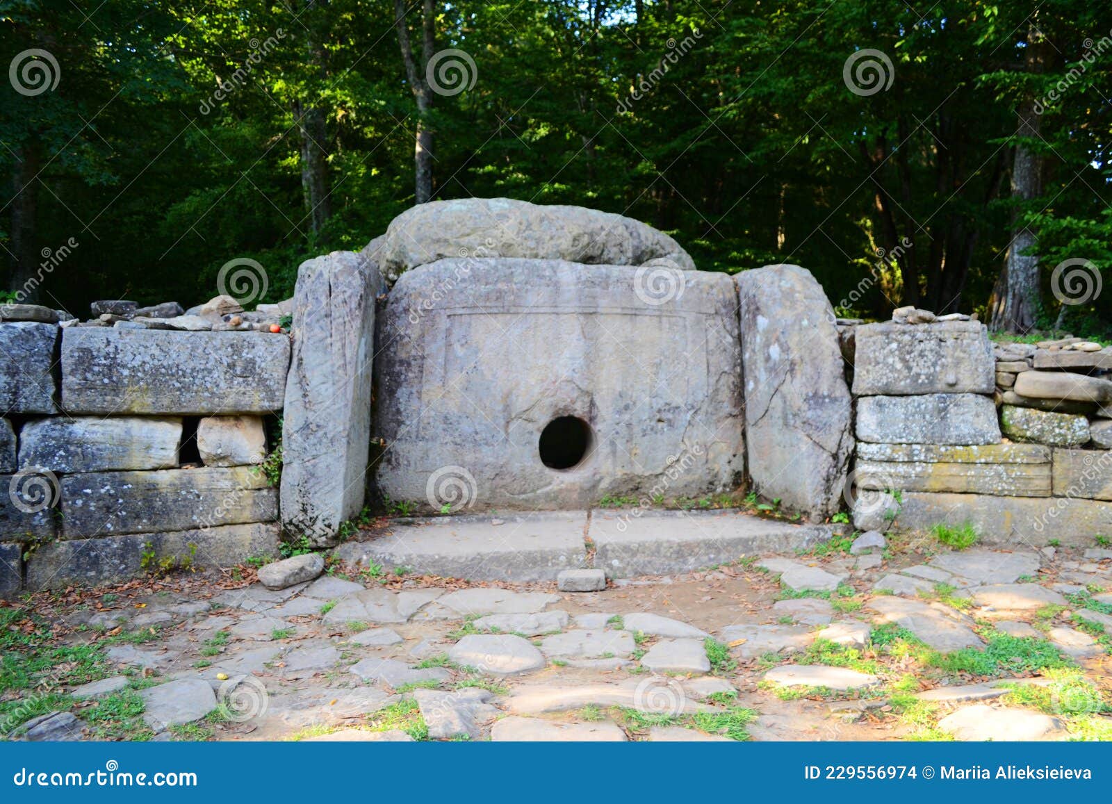 Dolmen in the Mountains Close-up, Dolmen in the Summer in the Mountains ...