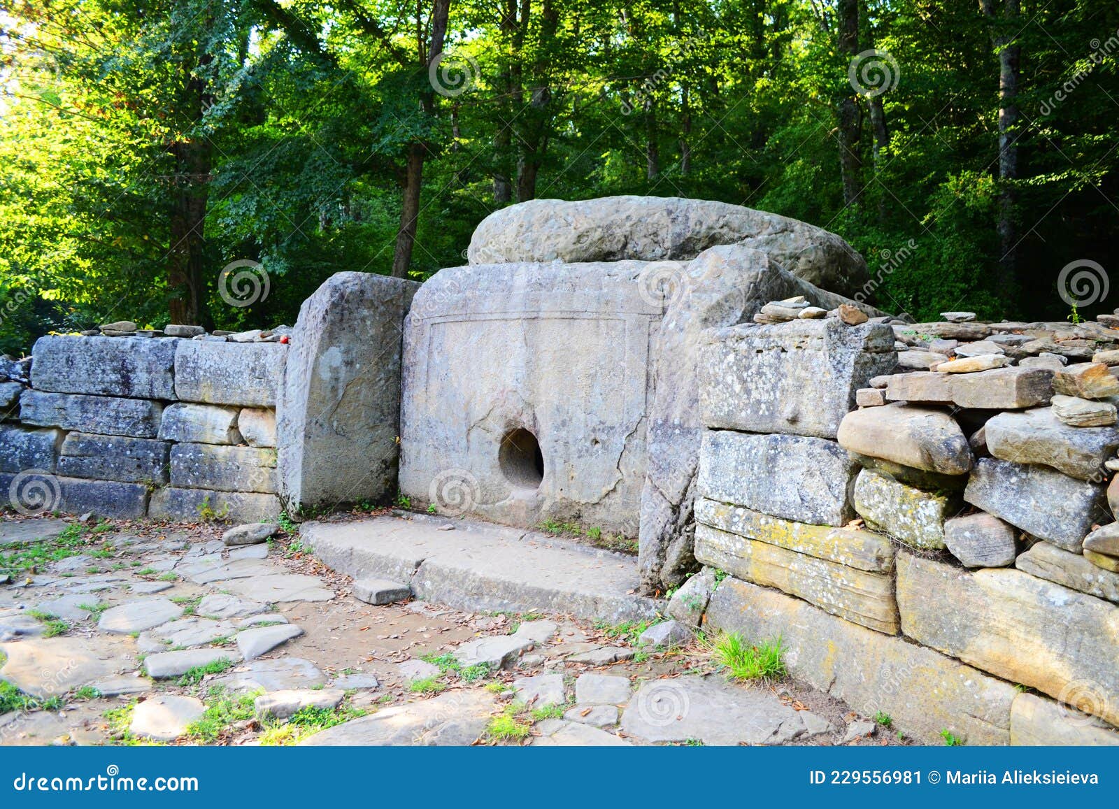 Dolmen in the Mountains Close-up, Dolmen in the Summer in the Mountains ...