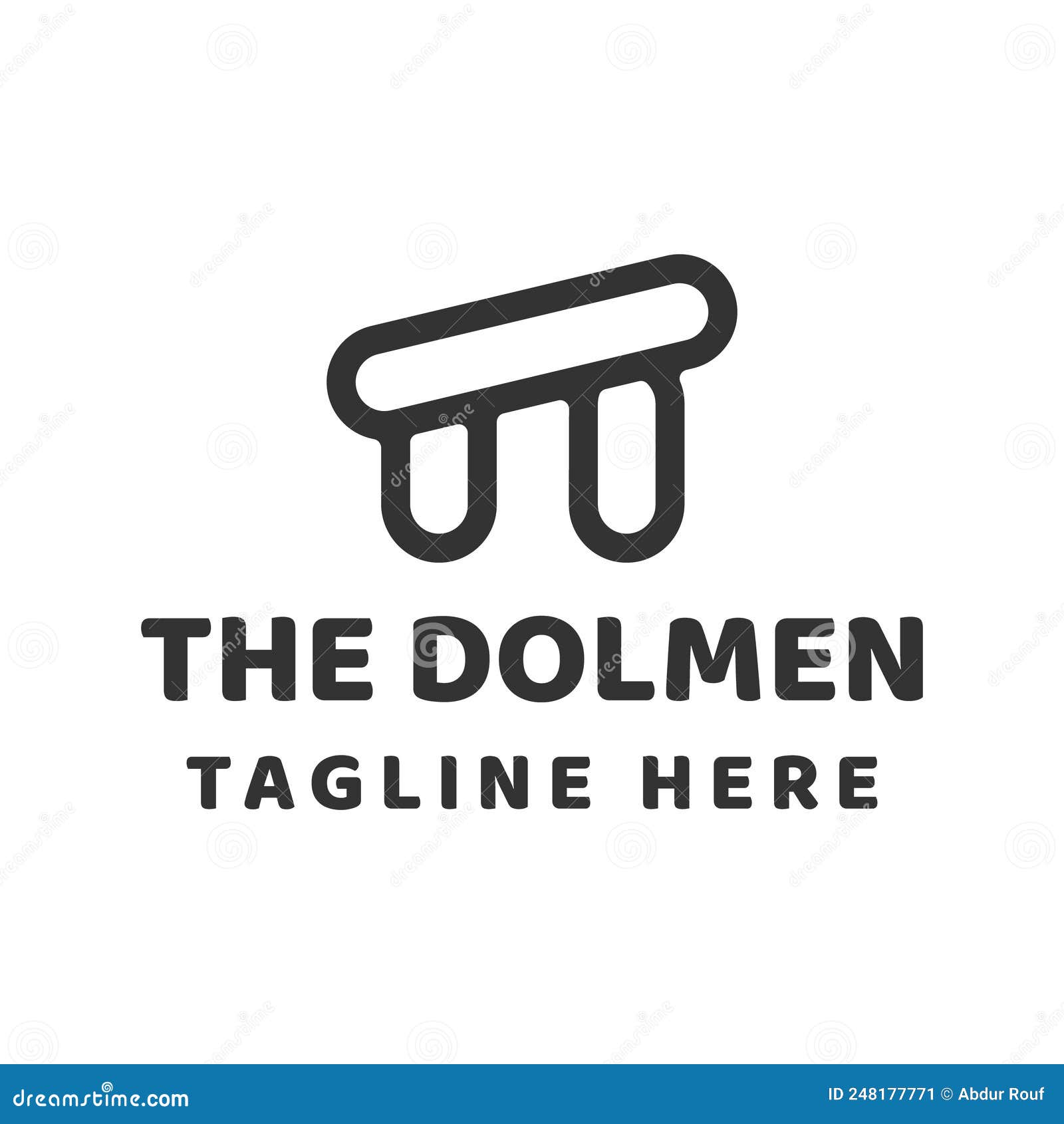 Dolmen Stone Megalith Logo Design Stock Vector - Illustration of ...