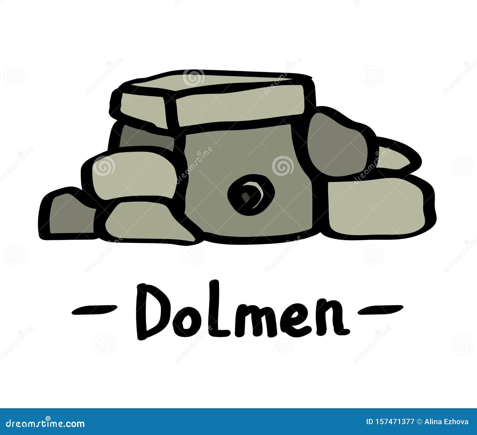 Dolmen On A White Background. Cartoon. | CartoonDealer.com #157467857