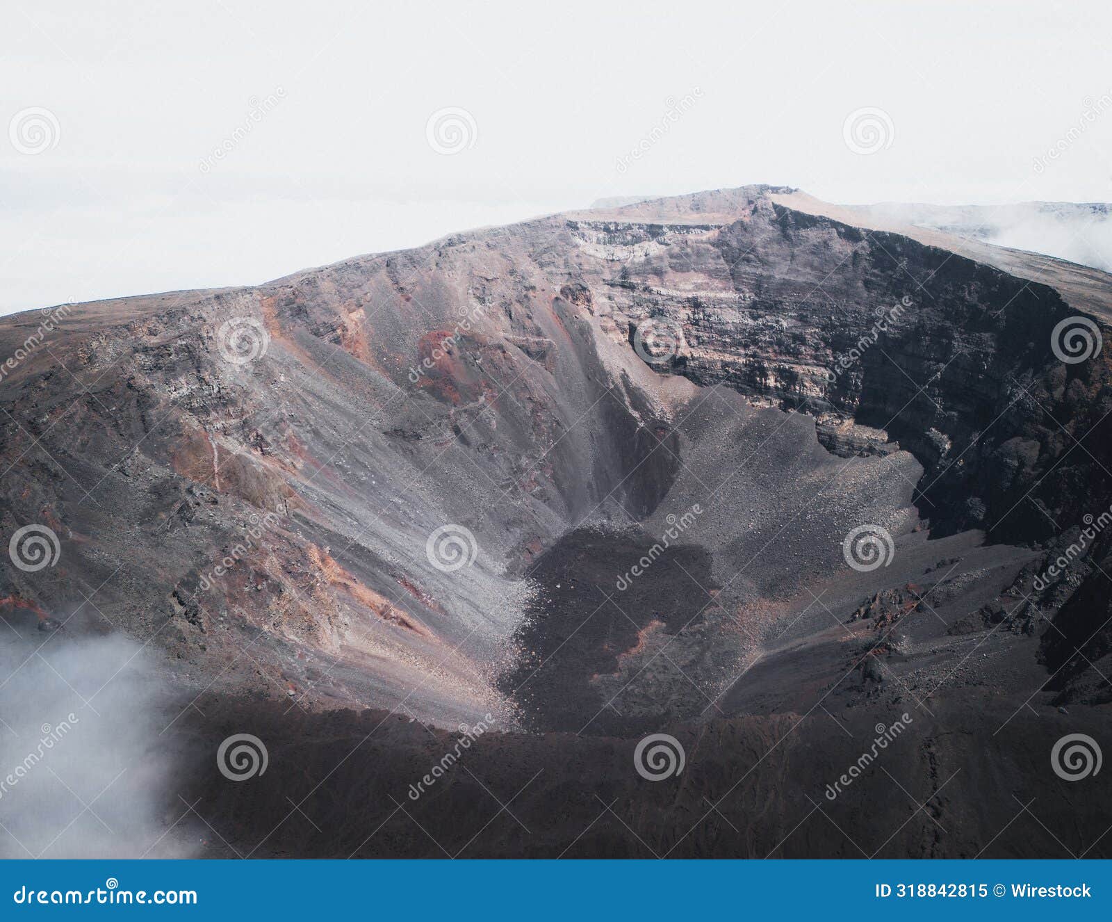 Dolomieu Volcano, Reunion Island, with the Fournaise Python. Stock ...