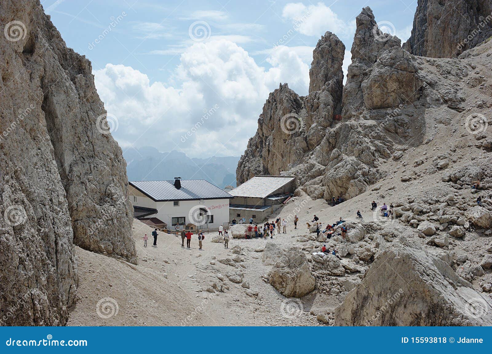 Dolomite Alps, Toni Demetz Alpine Hut Editorial Stock Photo - Image of ...