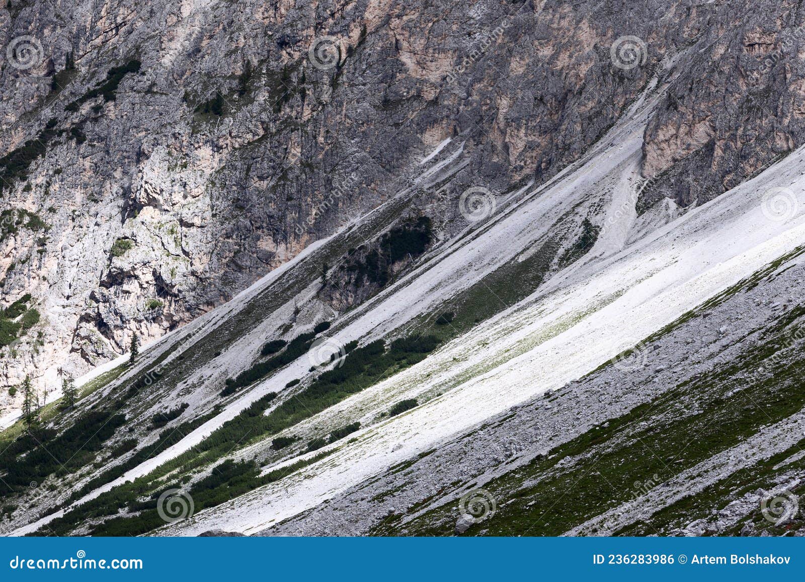 Dolomite Slope with Characteristic Stone Color and Texture Stock Photo ...