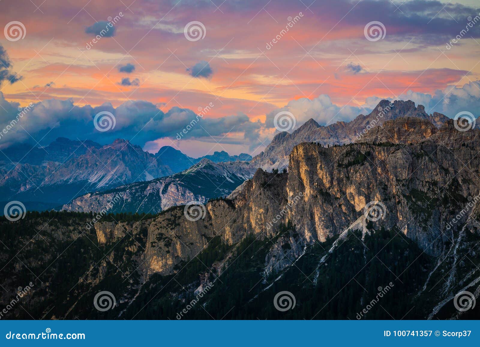 Dolomites alps. Italy stock image. Image of italy, morning - 100741357