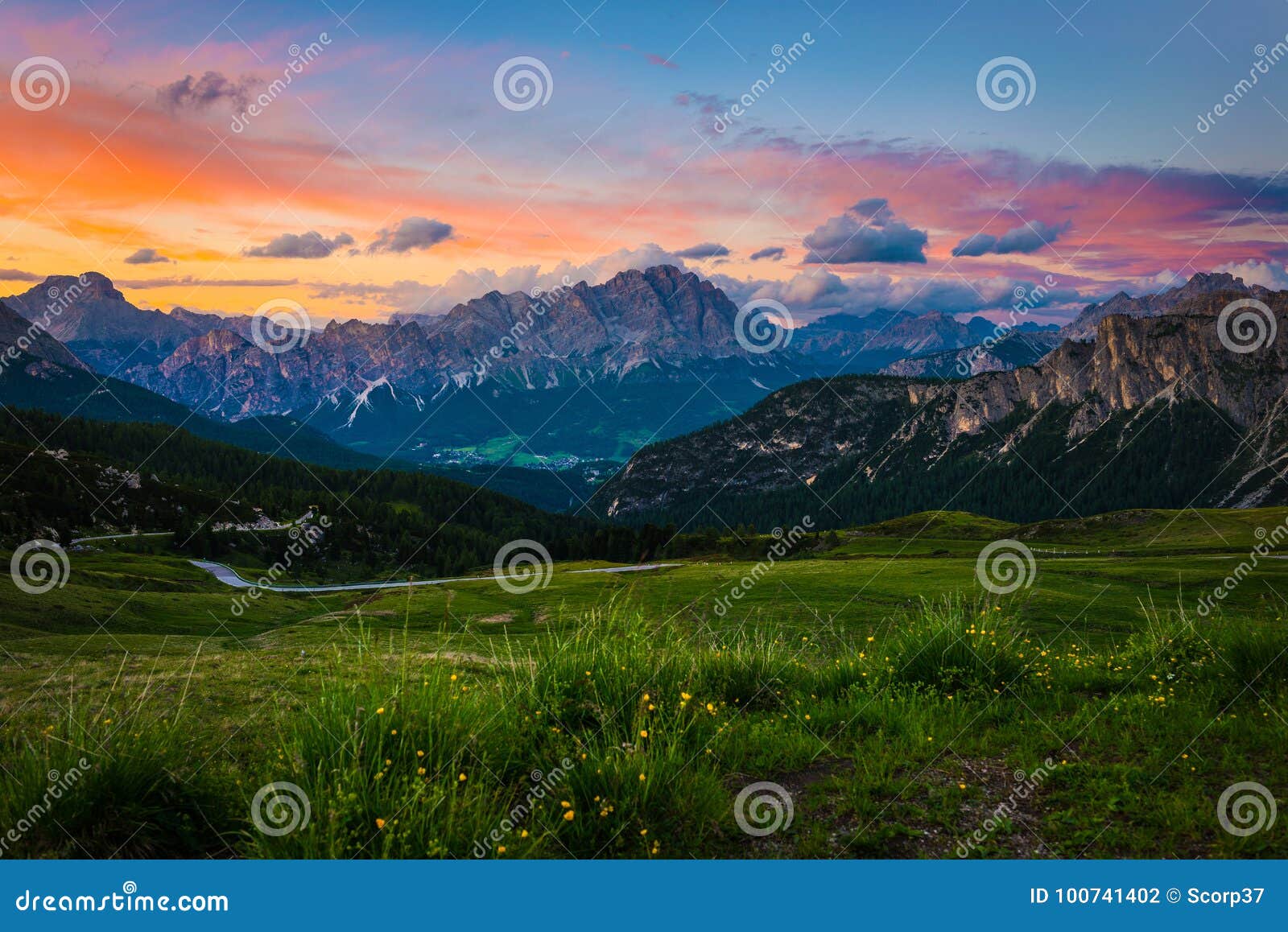 Dolomites alps. Italy stock photo. Image of dolomites - 100741402