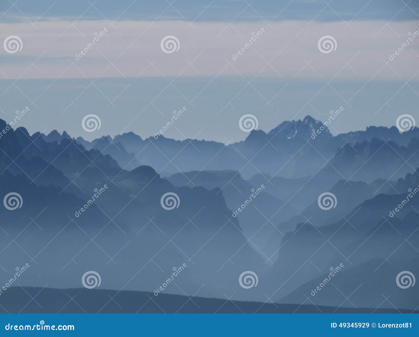 Dolomites in blue stock image. Image of nature, italy - 49345929